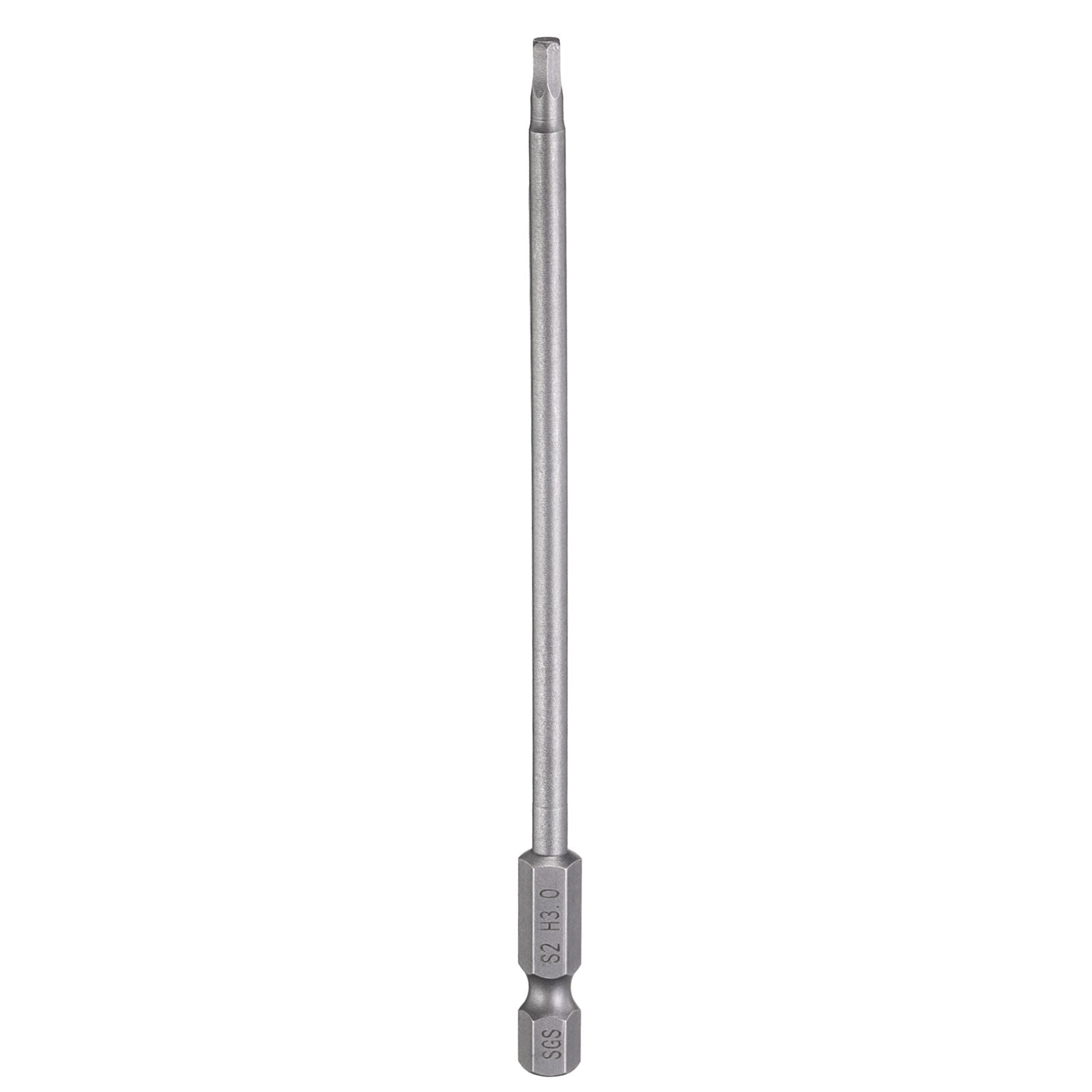 Uxcell H3.0 Hex Head Drill Bit Wrench 3mm Metric Flat Tip 1/4" Hex ...