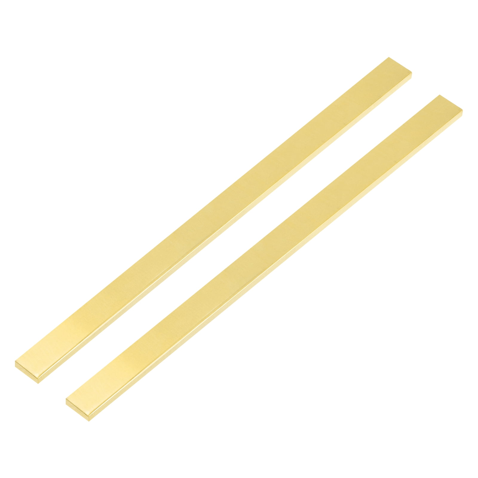 Uxcell H62 Brass Flat Bar Stock, 2 Pcs 0.08"x0.59"x14" Square Solid ...