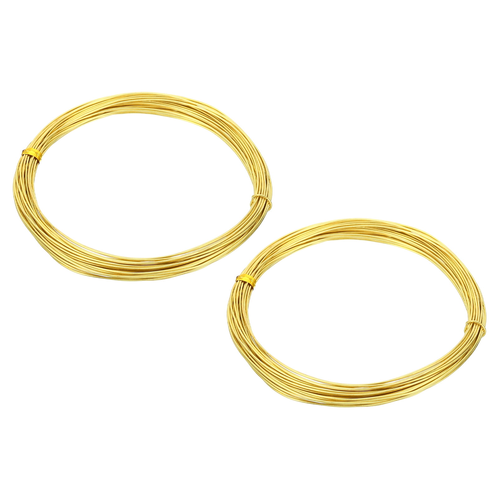 Uxcell Half Hard Brass Wire, 2Pcs 20Gauge/0.8mm Diameter 10m/32.8ft ...