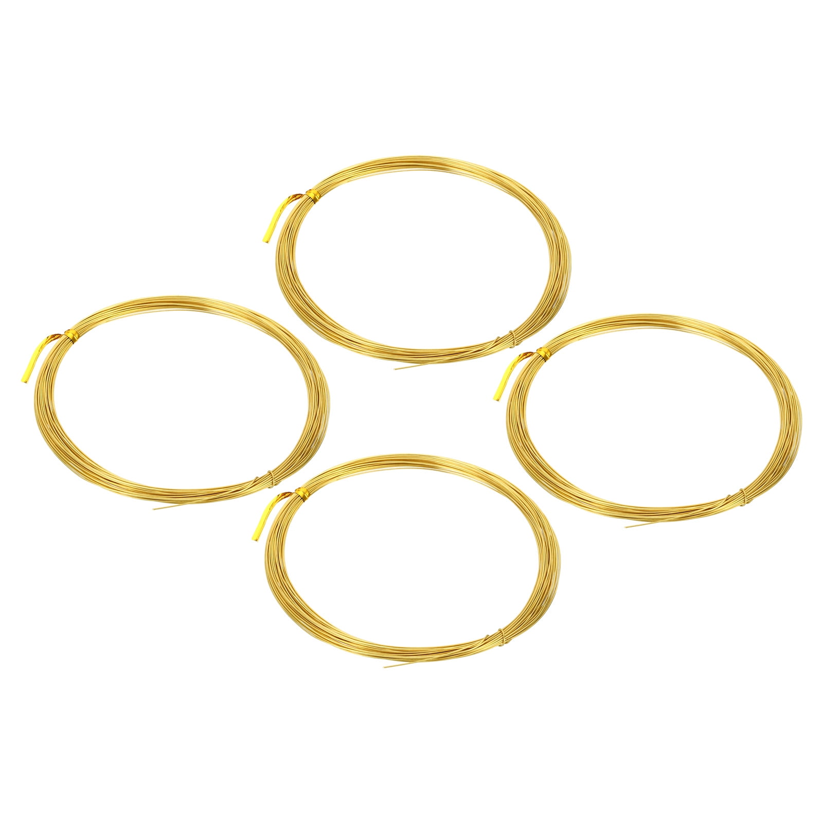 Uxcell Half Hard Brass Wire, 4Pcs 24Gauge/0.5mm Diameter 10m/32.8ft ...