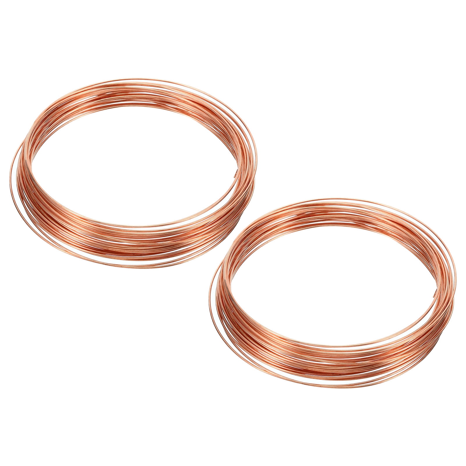 Uxcell Half Hard Copper Wire, 2Pcs 20Gauge/0.8mm Diameter 7m/22.96ft ...