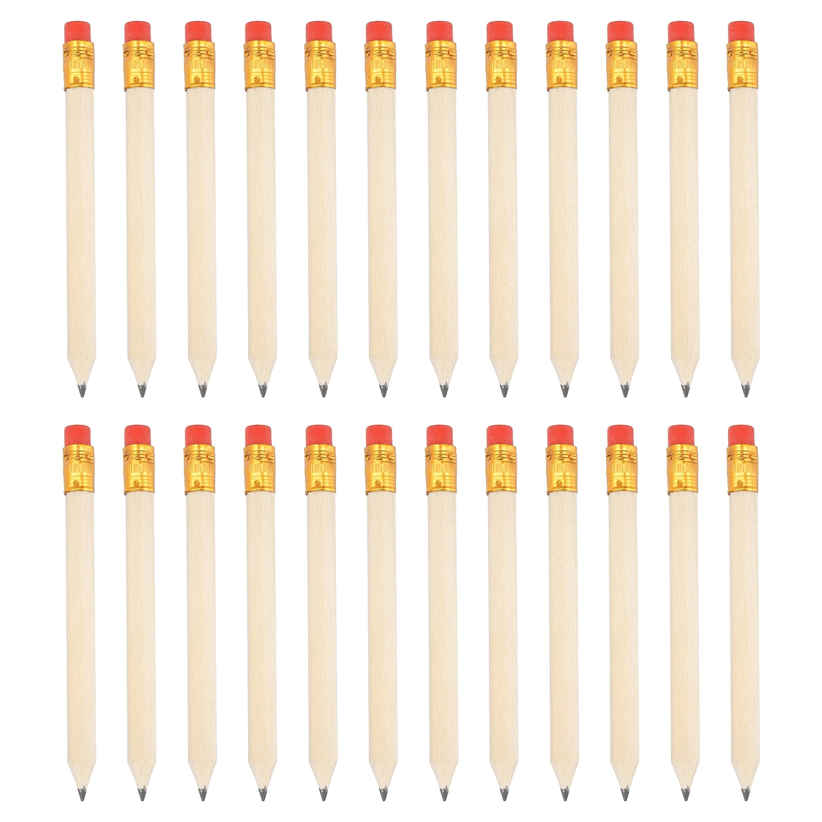 Uxcell Half Pencils Bulk, 48 Pack Short Hexagon Wooden Pencils with Red ...