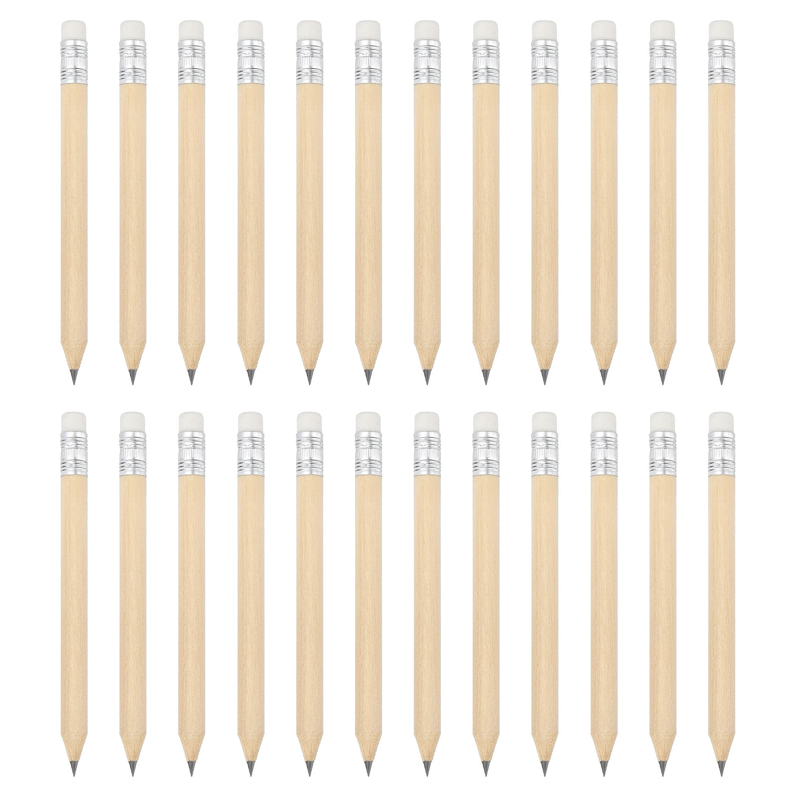 Uxcell Half Pencils Bulk, 48 Pack Short Round Wooden Pencils with White ...