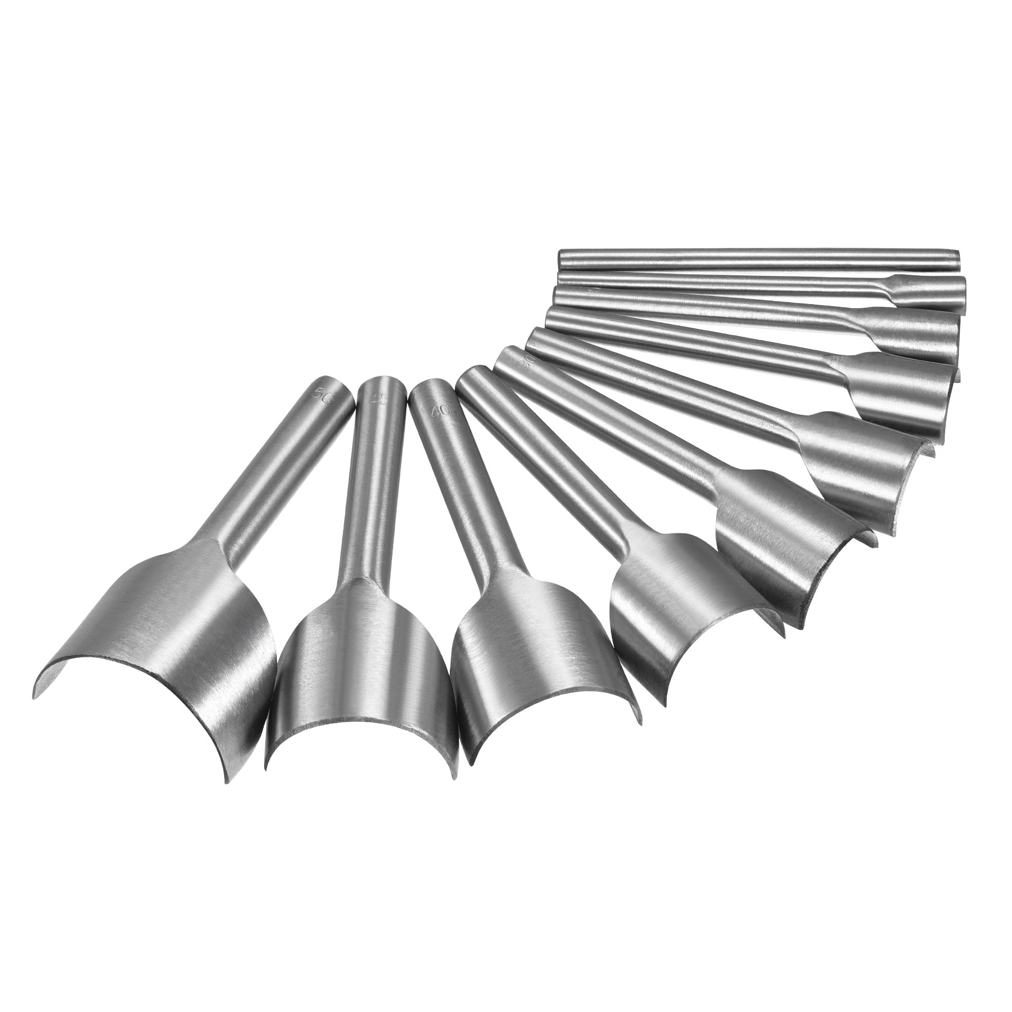 Uxcell Half-Round Leather Cutter Punch 5-50mm Strap End Punch Tool Set ...