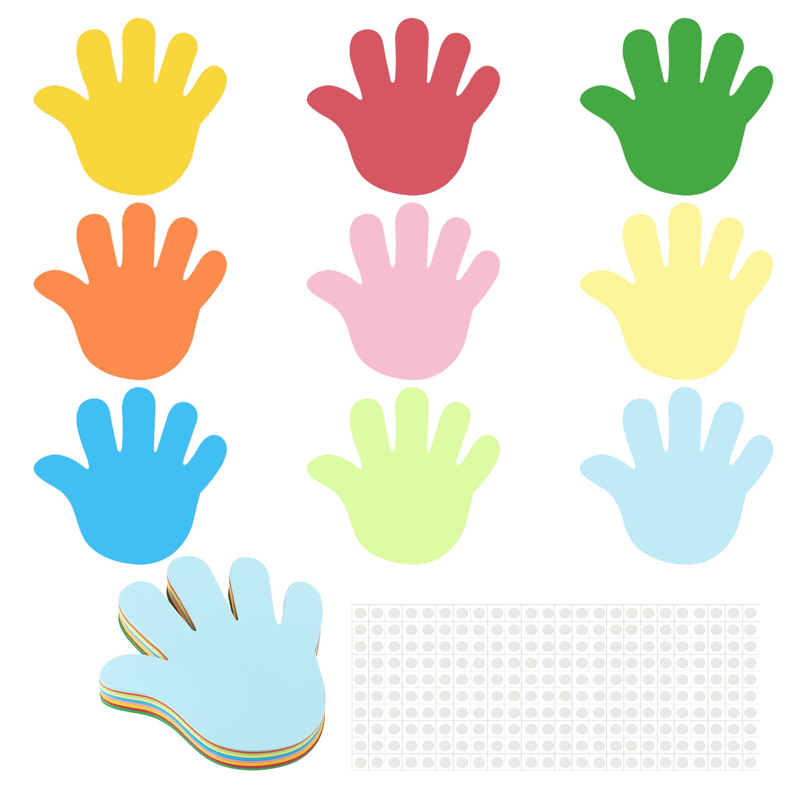 Uxcell Hand Cutouts, 216 Pack Paper Hands, Colorful Hand Cutout for ...