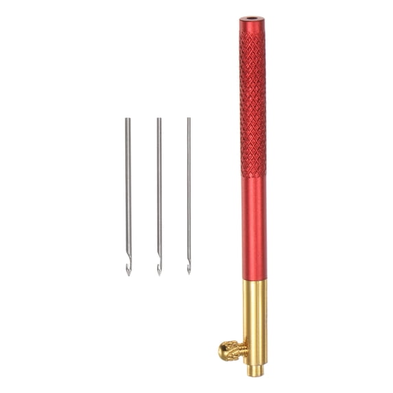 Uxcell Handle Punch Needle Metal Tube with Adjustable Sewing Punch ...