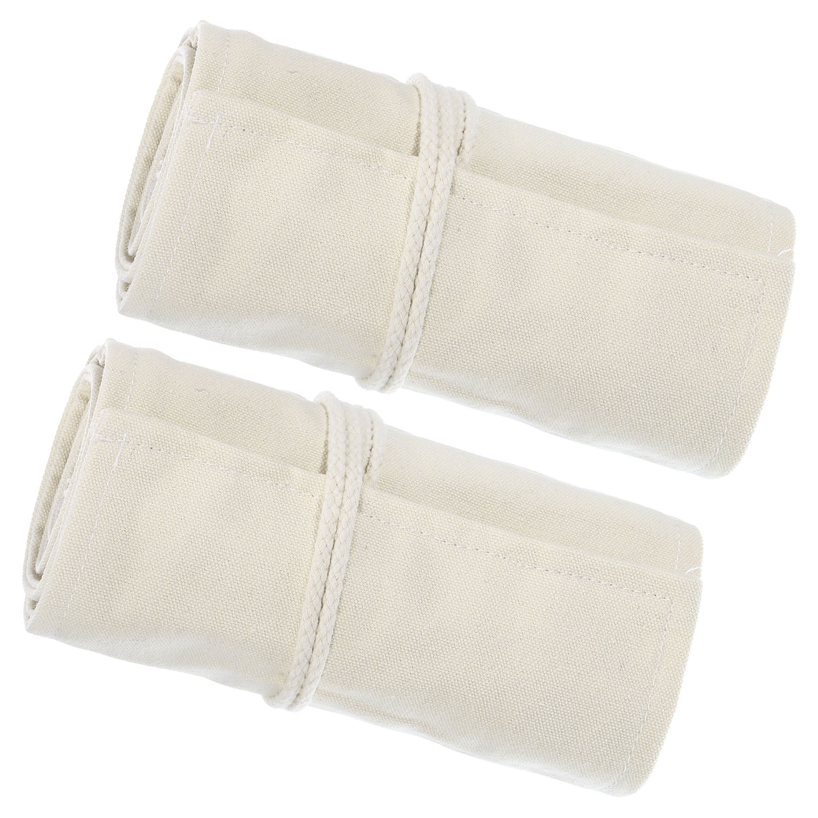 Uxcell Handmade 72 Slots Roll Up Pencil Case, 2 Pack Canvas Pencil Wrap Pouch Pen Holder ...