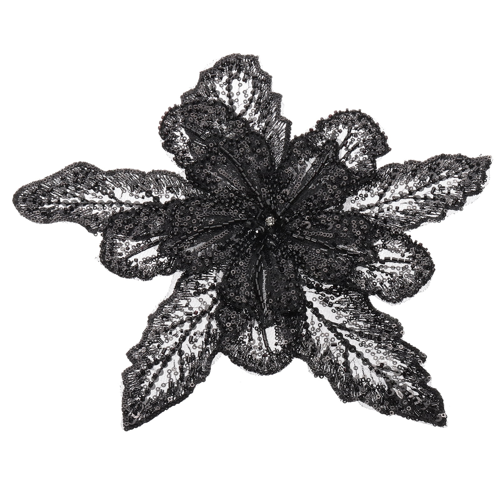 Uxcell Handmade Rhinestones Applique, Flower Lace Patches with Sequin ...
