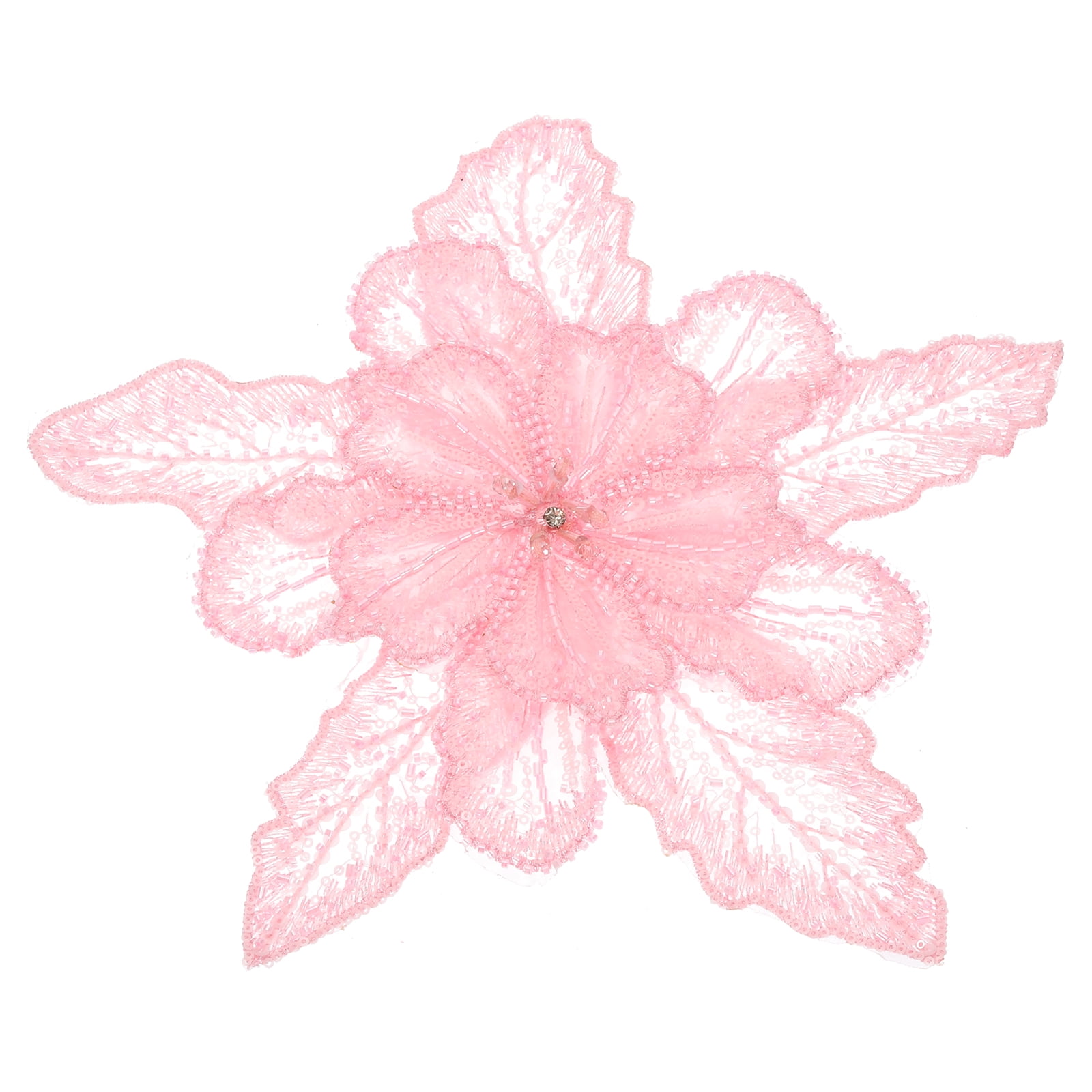 Uxcell Handmade Rhinestones Applique, Flower Lace Patches with Sequin ...