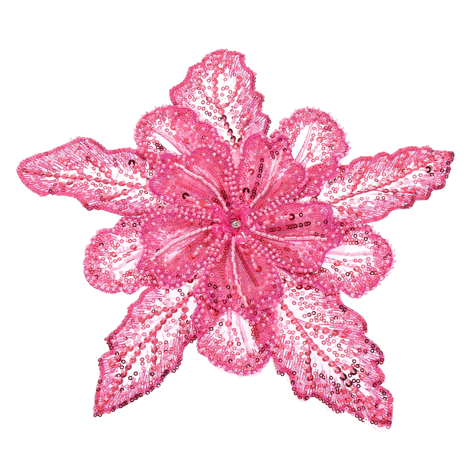 Uxcell Handmade Rhinestones Applique, Flower Lace Patches with Sequin ...