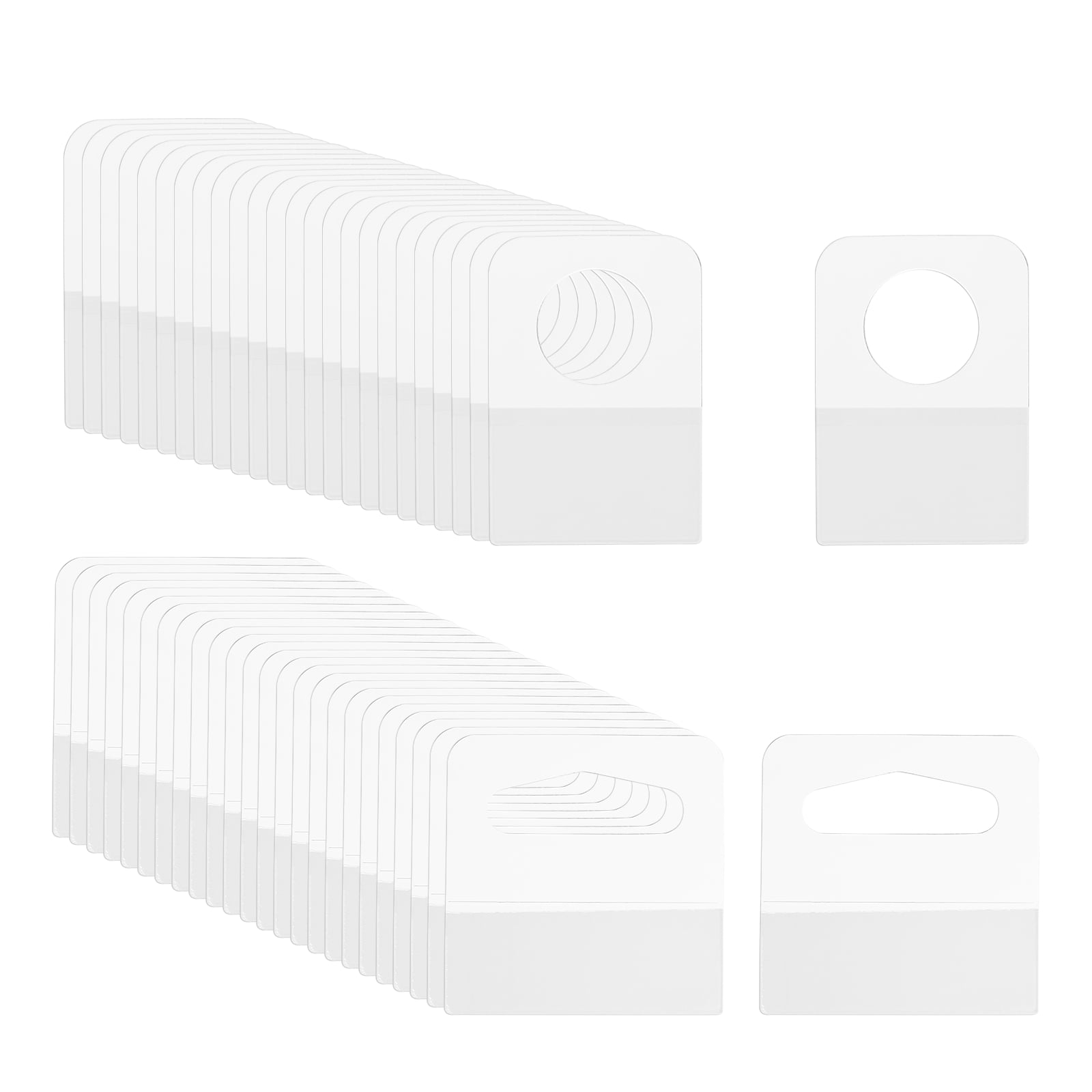 Uxcell Hang Tabs 0.9x1.3 / 1.5x1.5 Inch, 120 Pcs Clear Hanging Tags ...