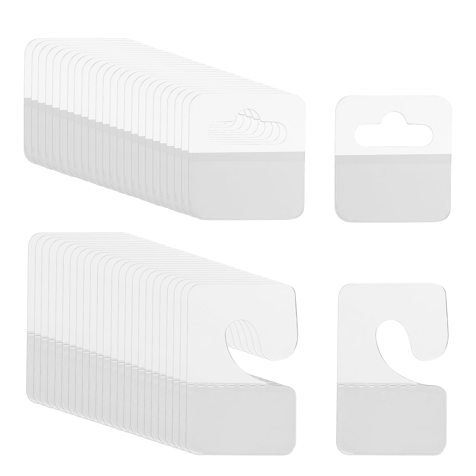 Uxcell Hang Tabs 1.1x1.7 / 1.5x1.6 Inch, 120 Pcs Clear Hanging Tags ...