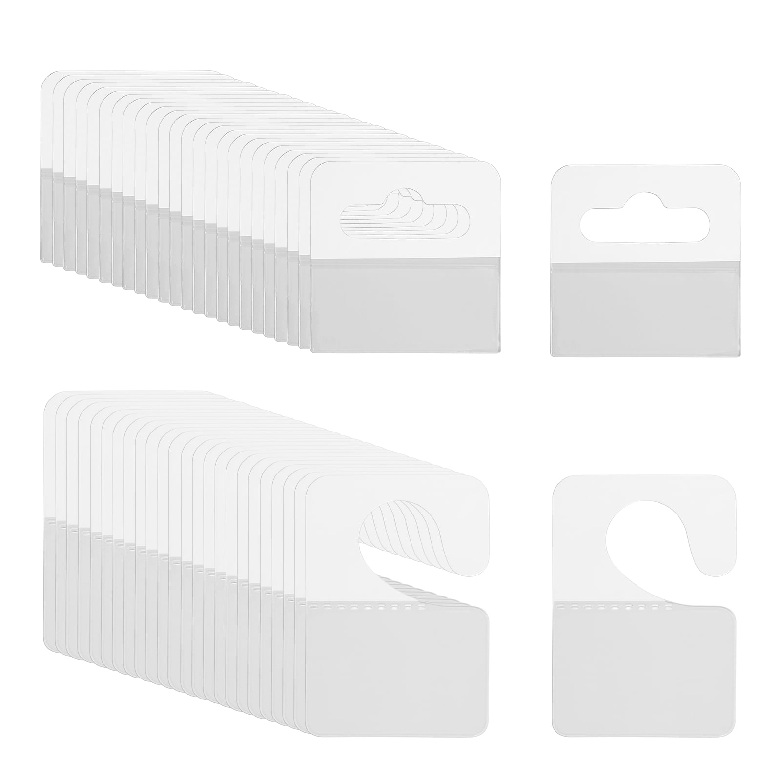 Uxcell Hang Tabs 1.4x2 / 1.4x1.4 Inch, 120 Pcs Clear Hanging Tags Self ...