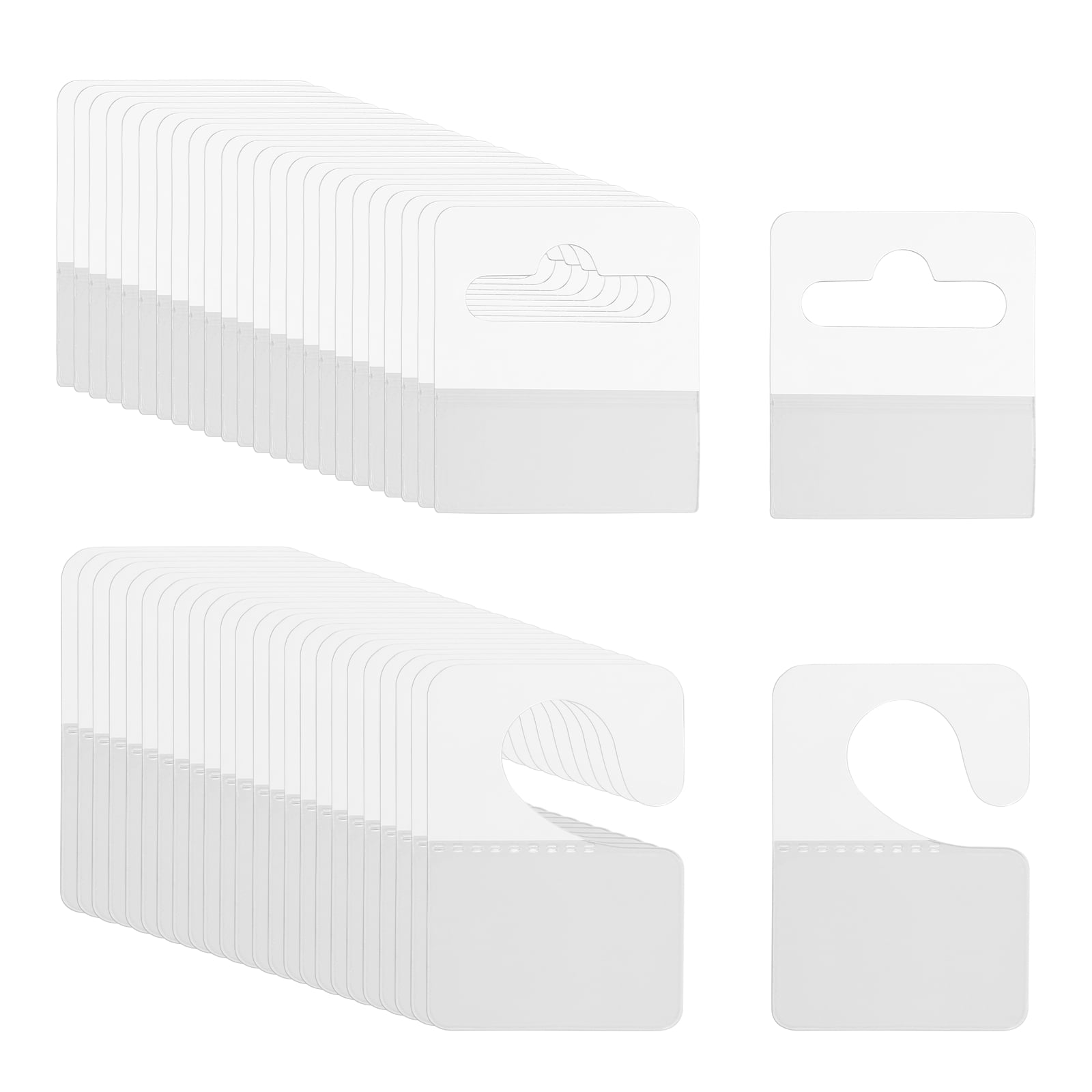 Uxcell Hang Tabs 1.4x2 / 1.4x1.6 Inch, 120 Pcs Clear Hanging Tags Self ...