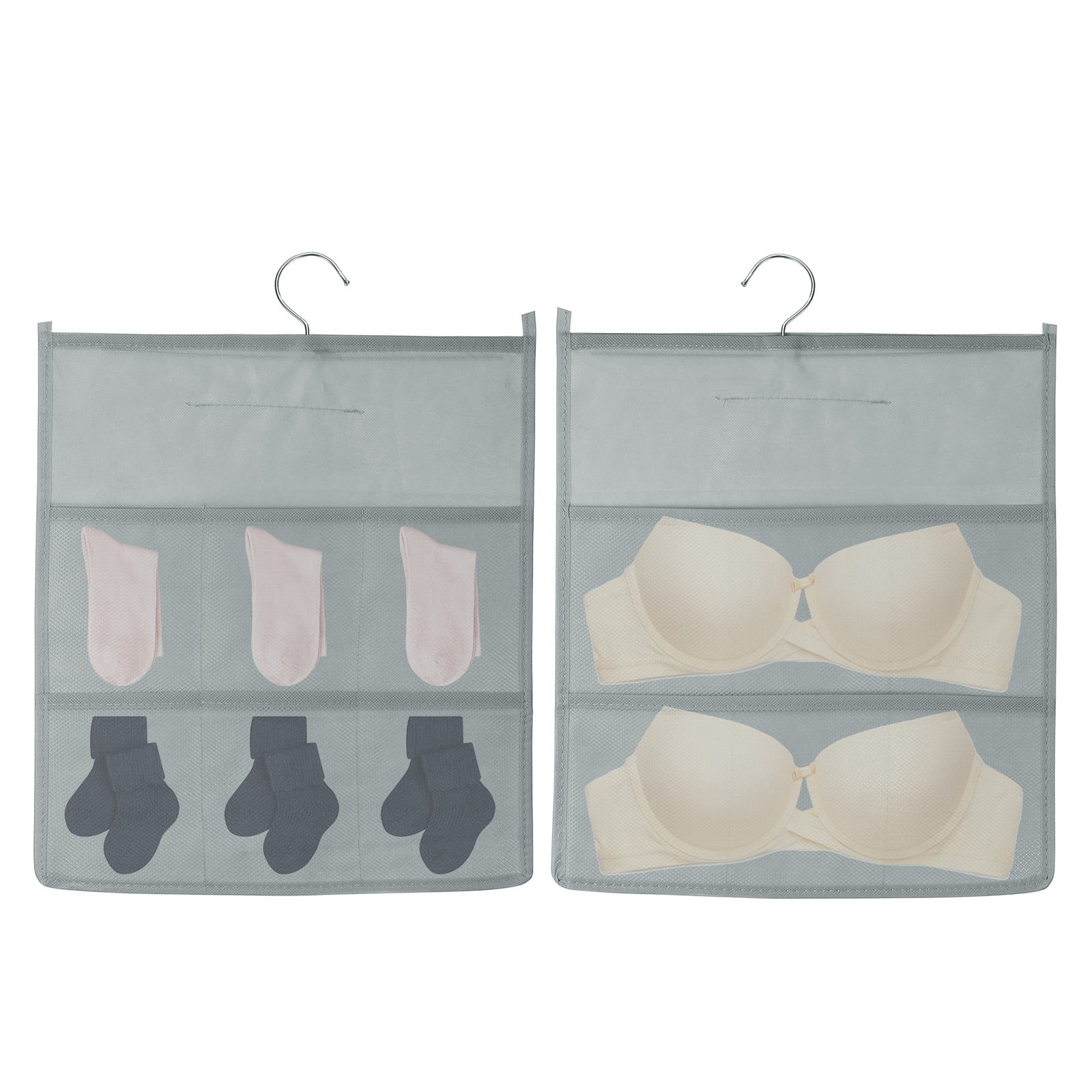 Uxcell Hanging Closet Organizer, Bra Storage Hanging Bag Double-Sided ...