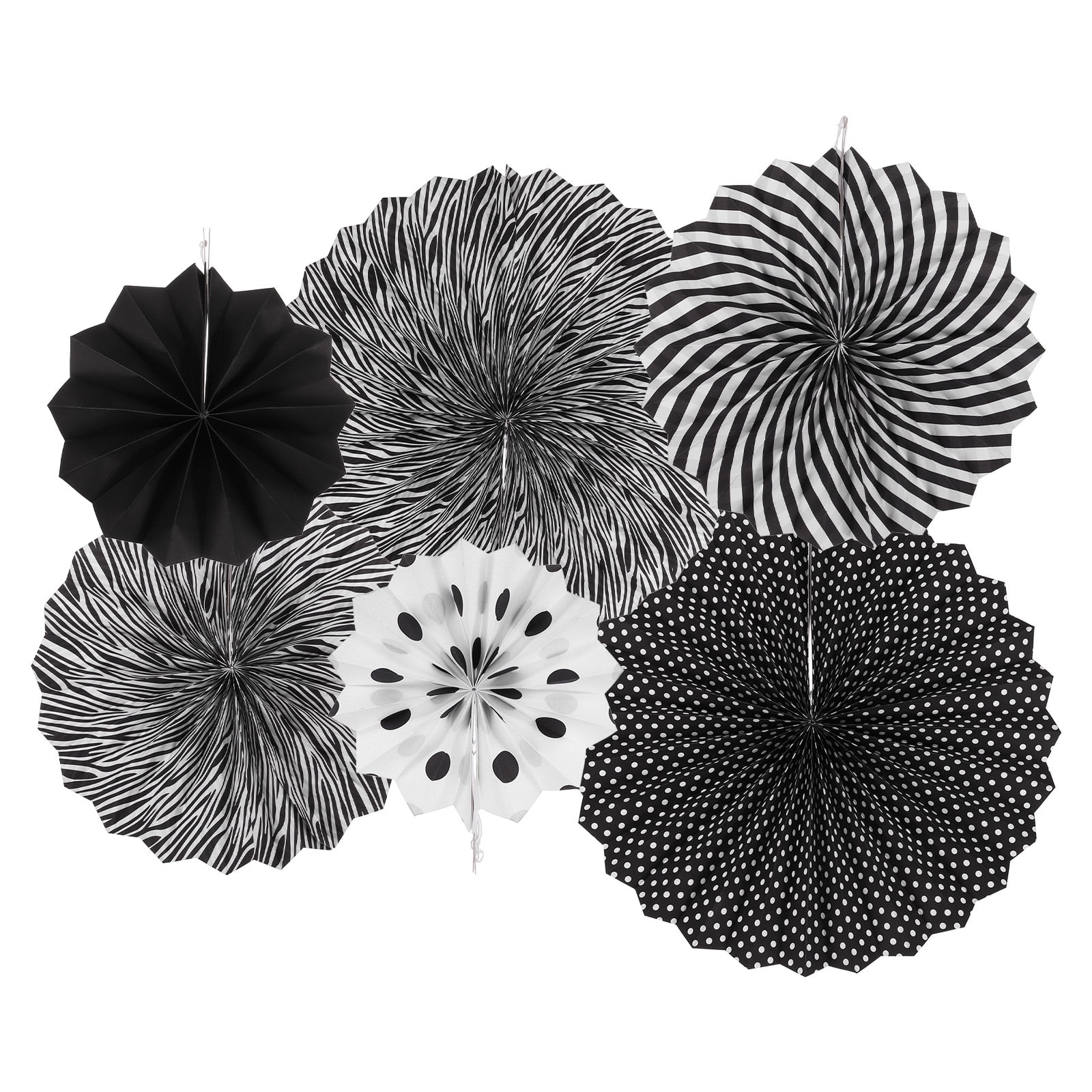 Uxcell Hanging Paper Fans Party Set 6Pcs Round Pattern Hanging Paper ...