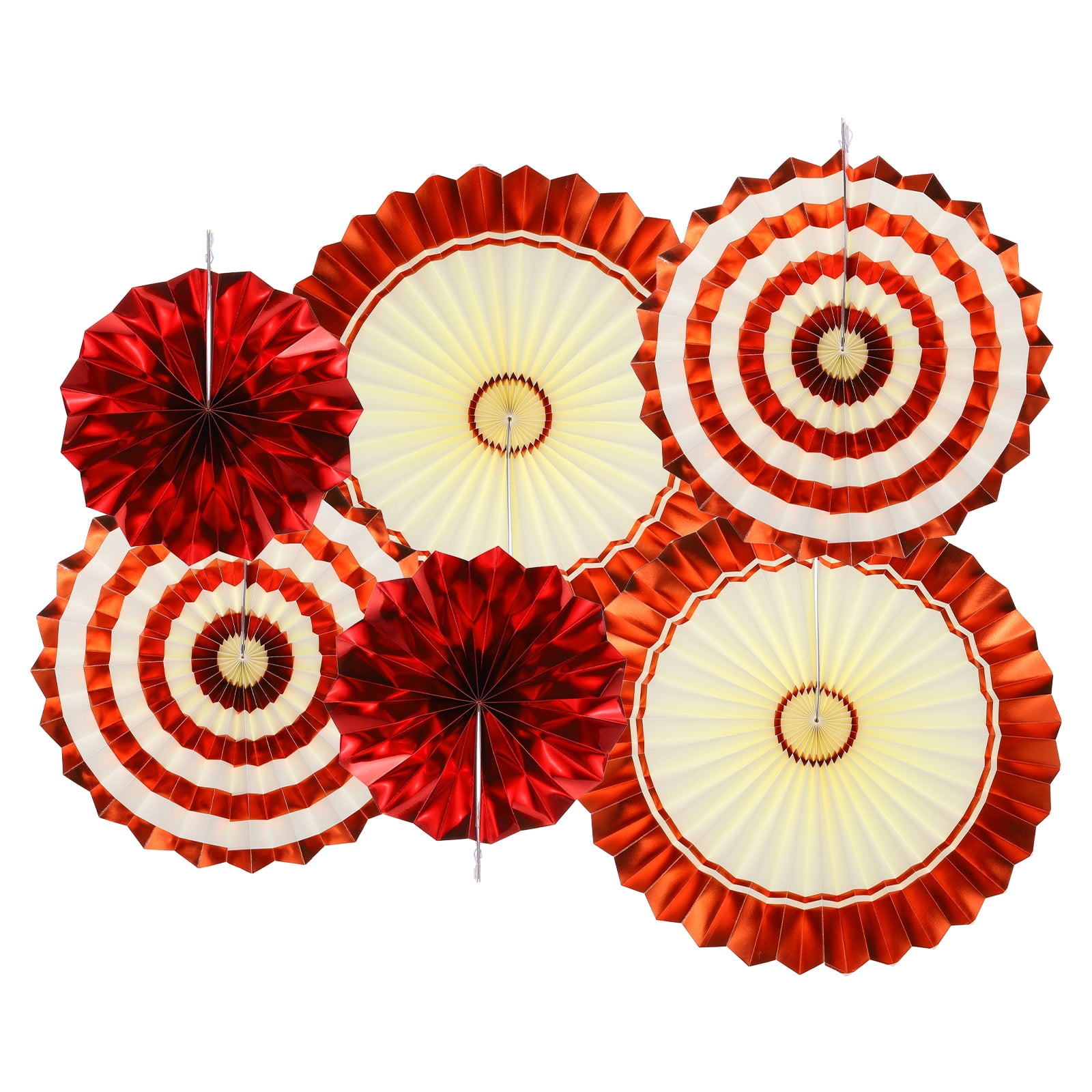 Uxcell Hanging Paper Fans Party Set 6Pcs Round Pattern Hanging Paper ...