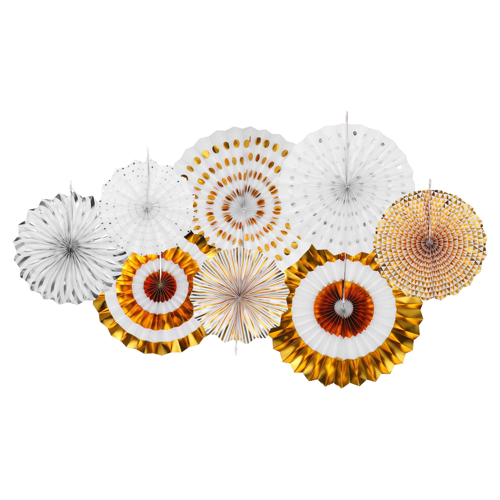 Uxcell Hanging Paper Fans Party Set 8Pcs Round Pattern Hanging Paper ...