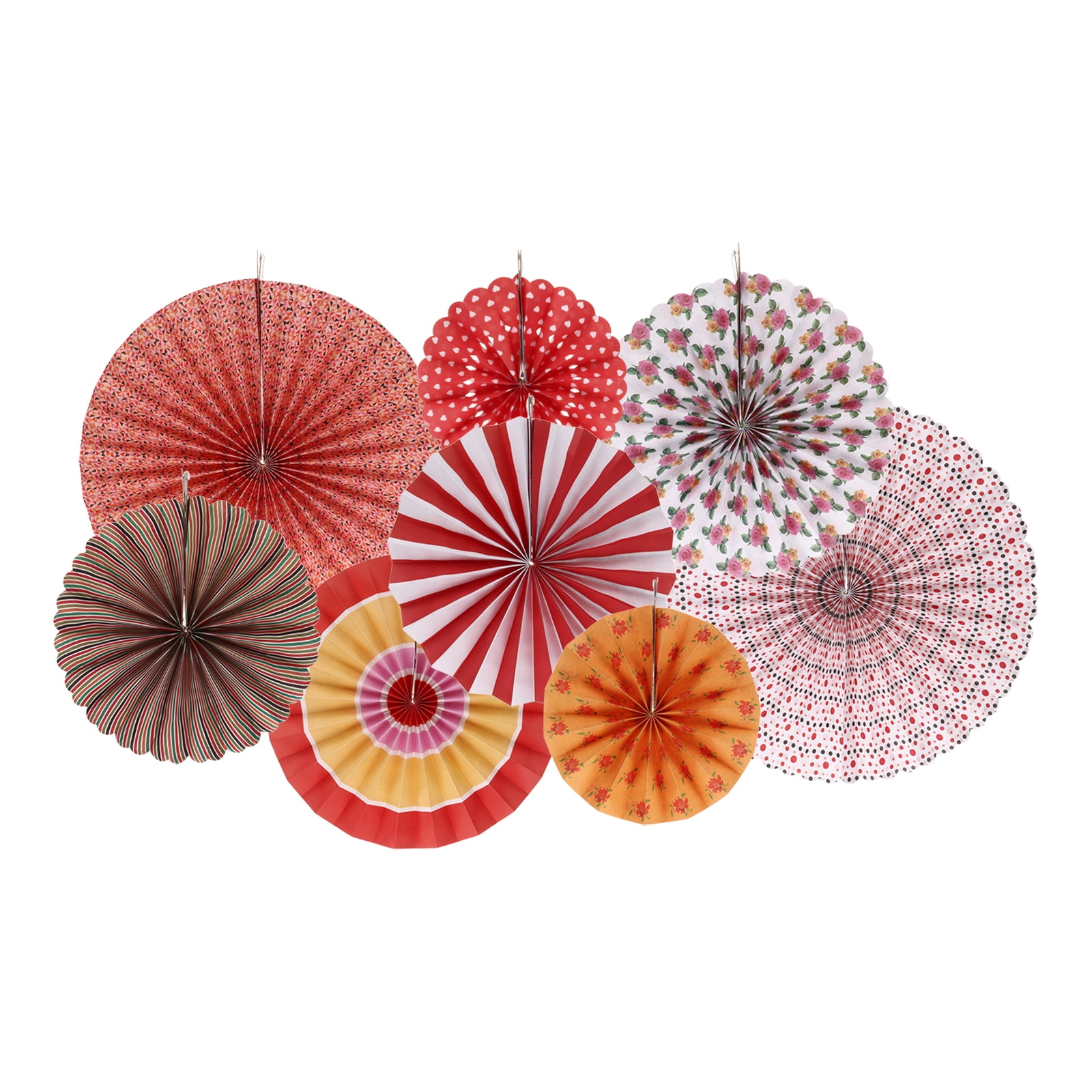 Uxcell Hanging Paper Fans Set Paper Decorations for Party Birthday, Red ...