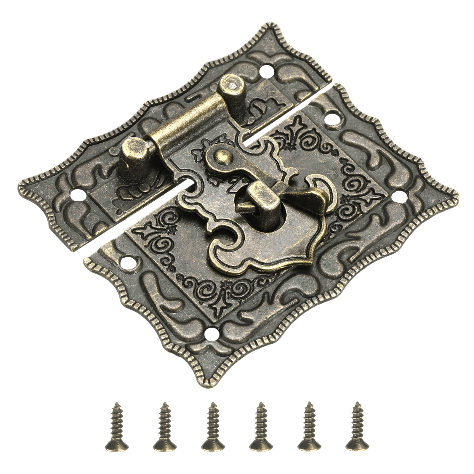 Uxcell Hasp Clasp Latch Lock, 56 x 66mm Decorative Retro Toggle Latch ...