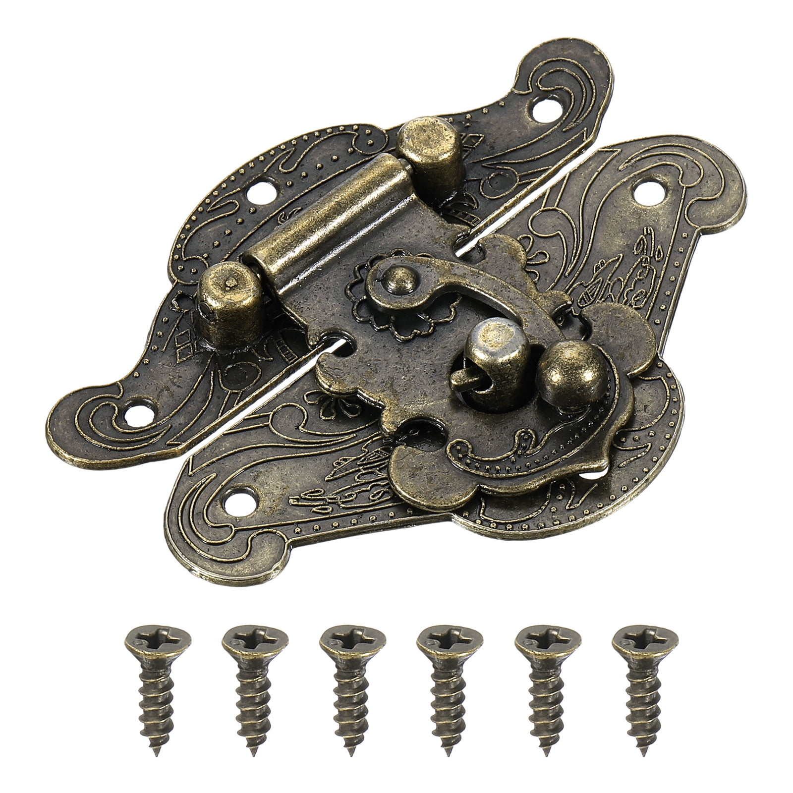 Uxcell Hasp Clasp Latch Lock, 82 x 65mm Decorative Retro Toggle Latch ...