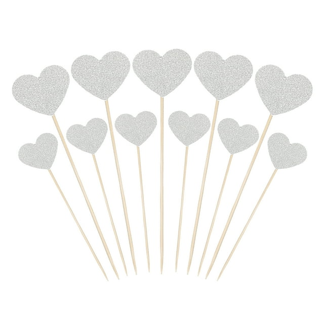 Uxcell Heart Cupcake Toppers, Heart Cupcake Picks Birthday Cake ...