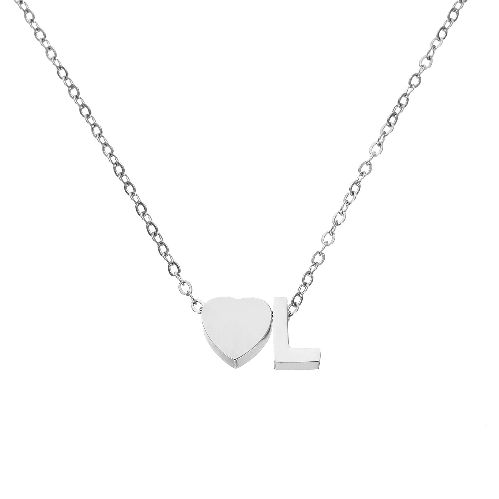 Uxcell Heart Initial Necklaces for Women, Alphabet Pendant Dainty ...