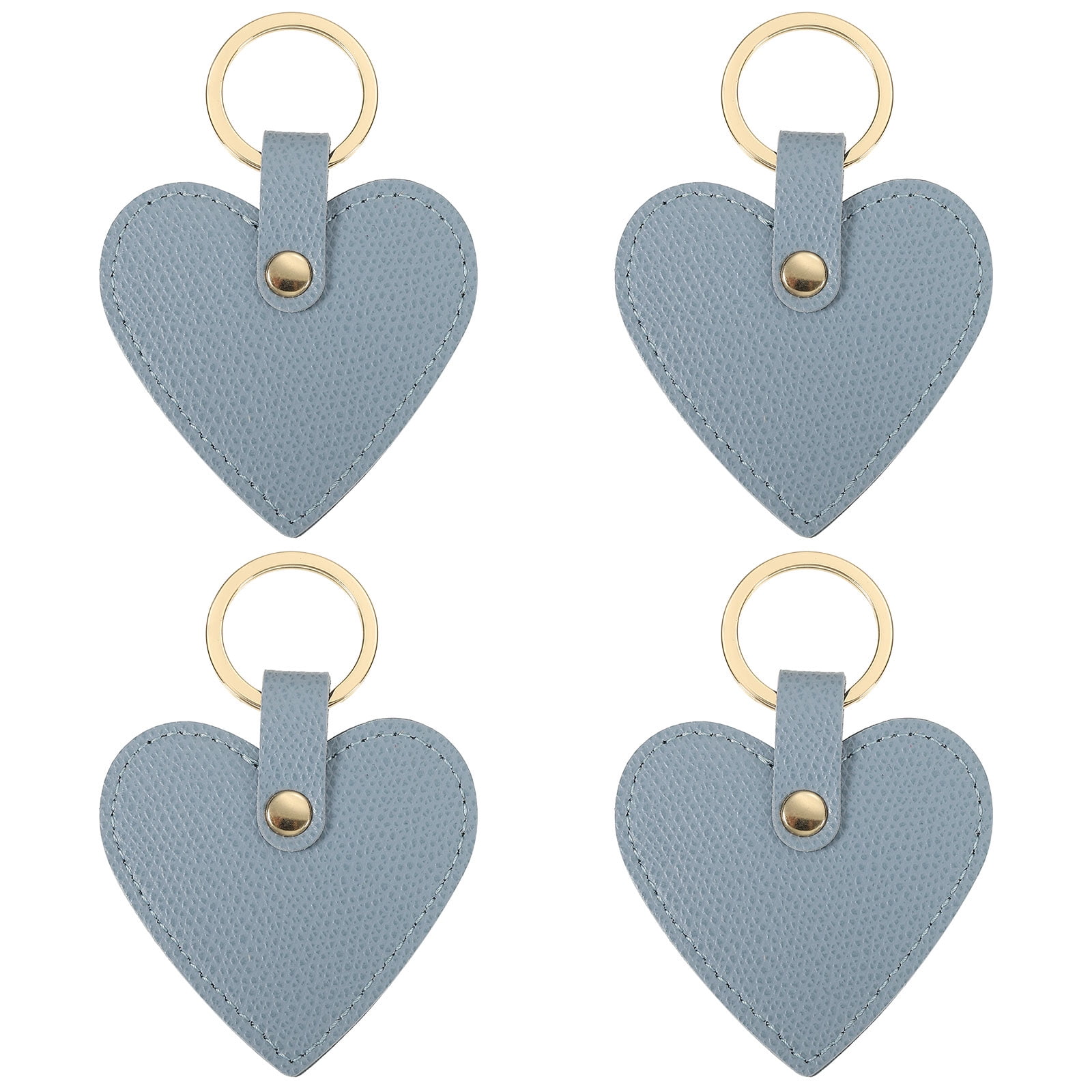 Uxcell Heart Leather Keychains Leather Key Fobs with Key Rings Keychain ...