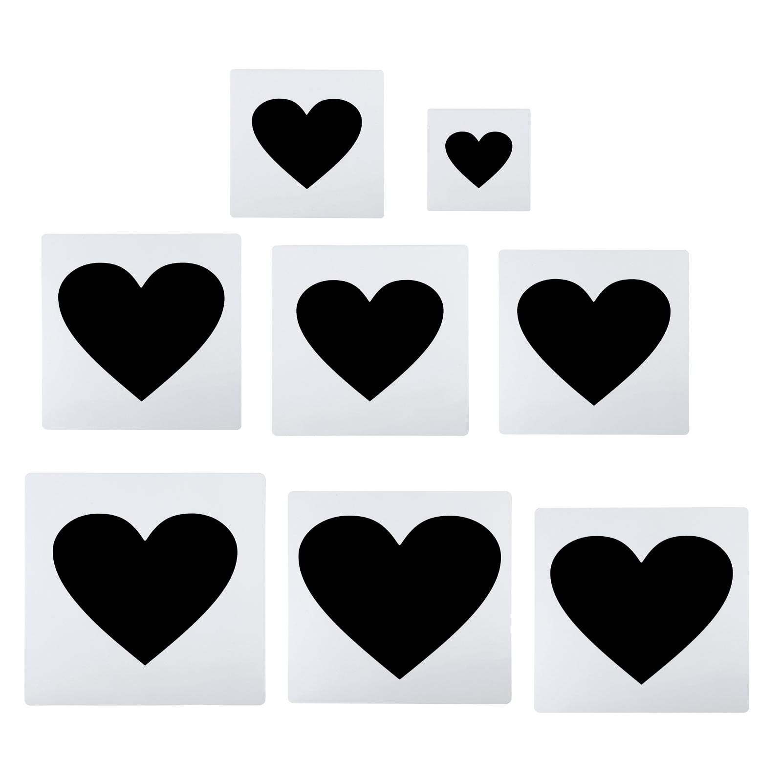 Uxcell Heart Painting Stencils, 8 Pack Paint Stencils Reusable Painting ...