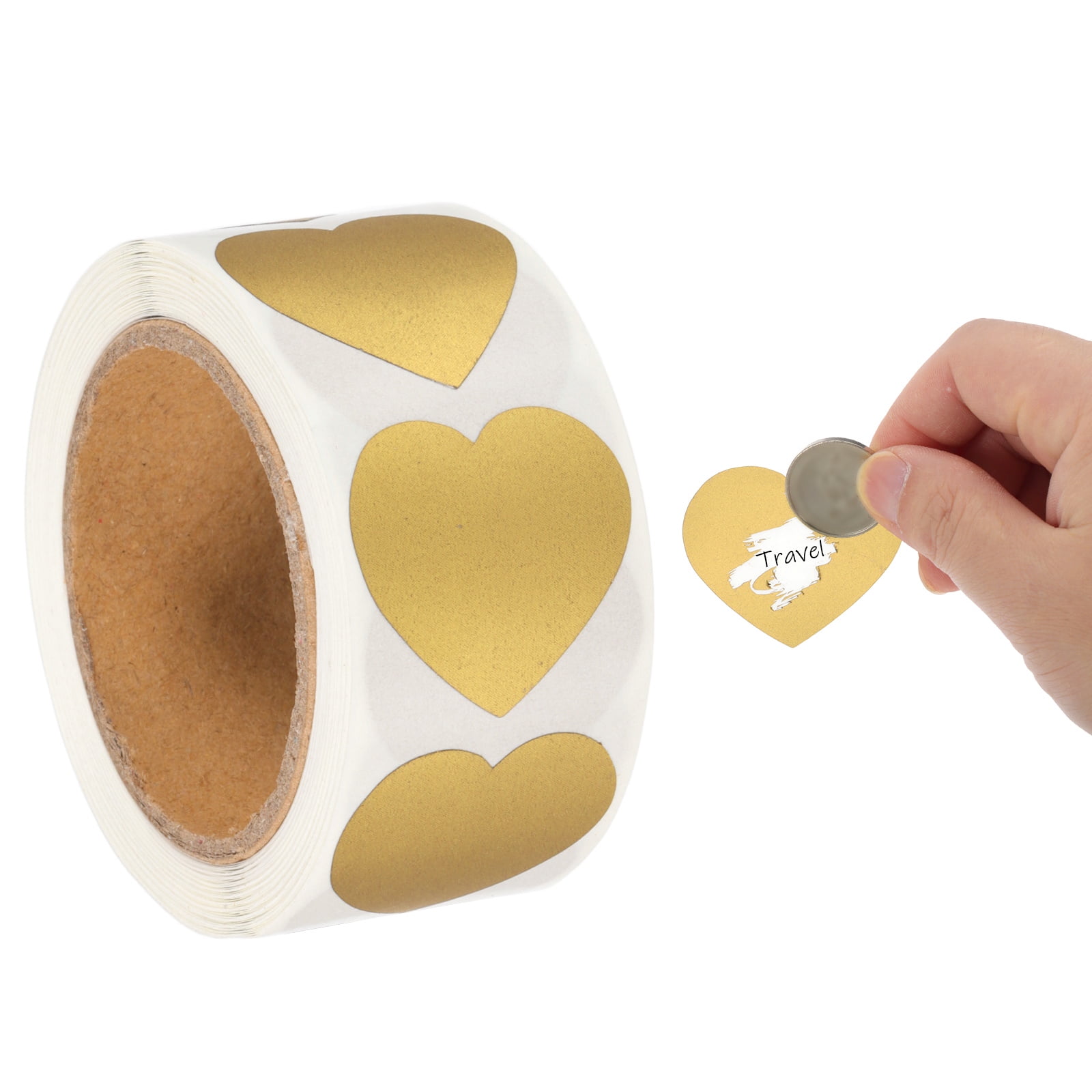 Uxcell Heart Scratch Off Stickers Label Self-Adhesive Heart-Shaped ...