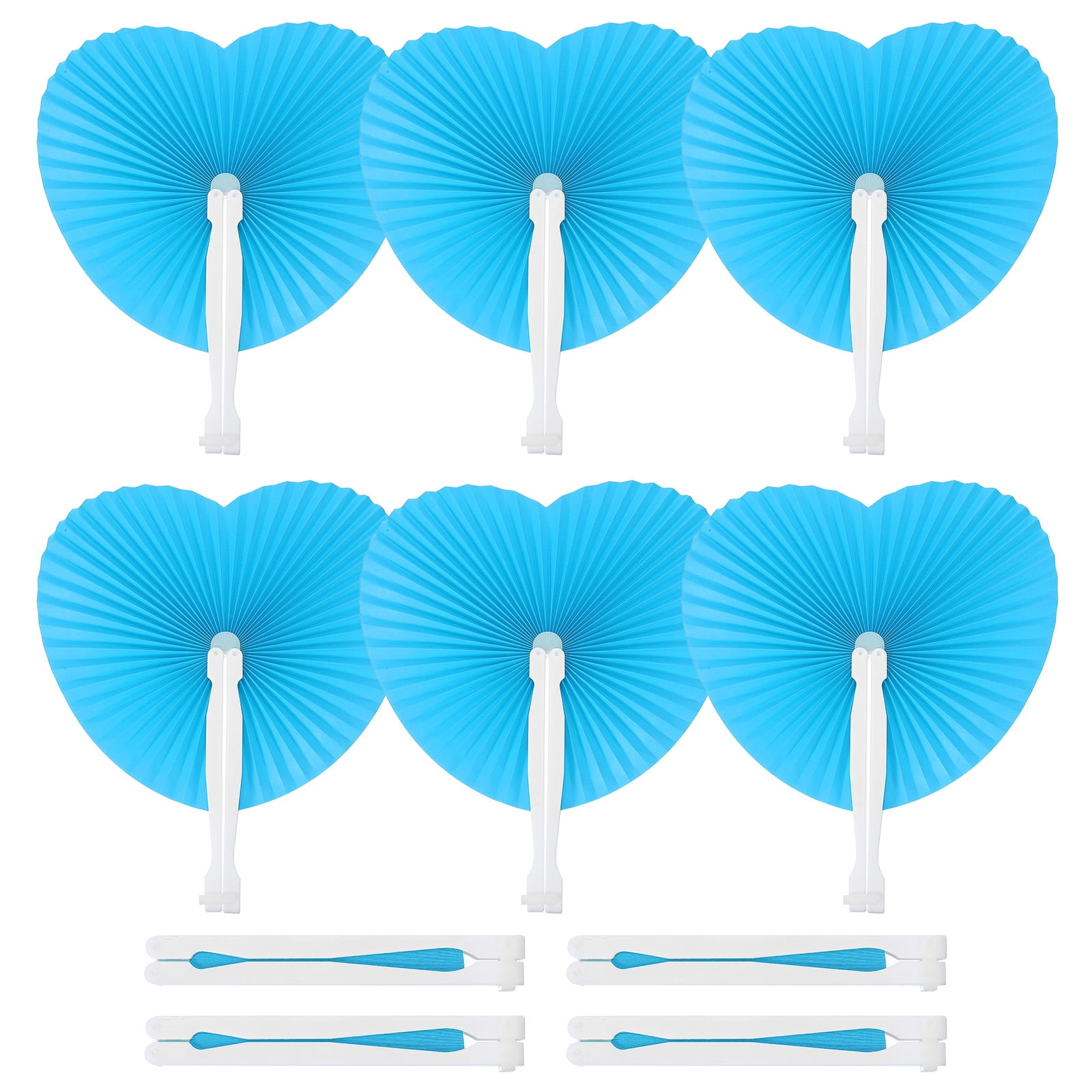 Uxcell Heart Shape Paper Hand Fans, Bulk Folding Fan Handheld with ...