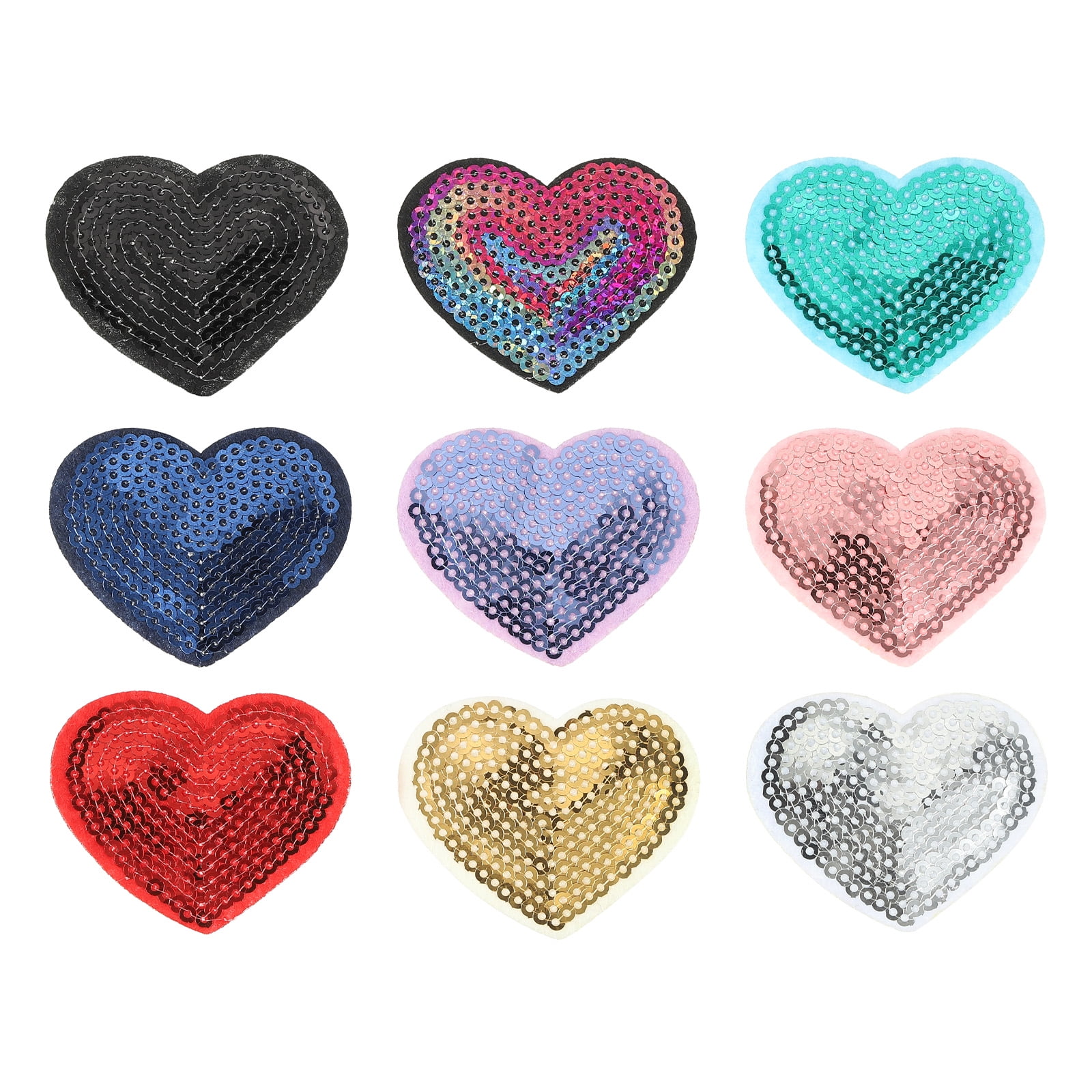Uxcell Heart Shape Sew Embroidered Patches, Elbow Knee Velvet Patches ...
