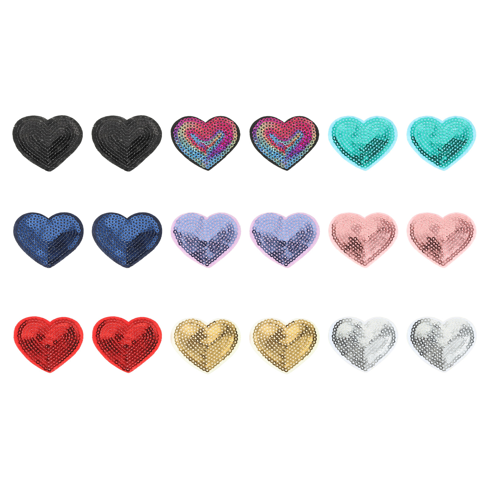 Uxcell Heart Shape Sew Embroidered Patches, Elbow Knee Velvet Patches ...