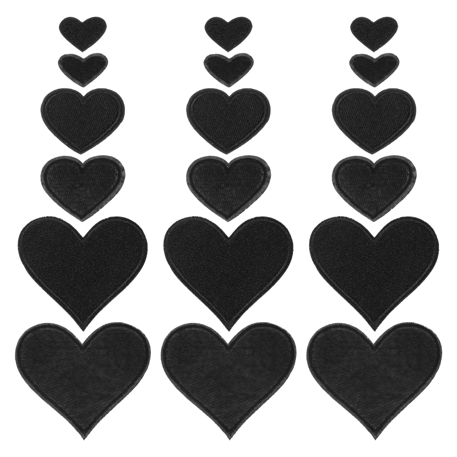 Uxcell Heart Shaped Iron on Patches 2.5/4/7x2/3.5/6.8cm Embroidered Sew ...