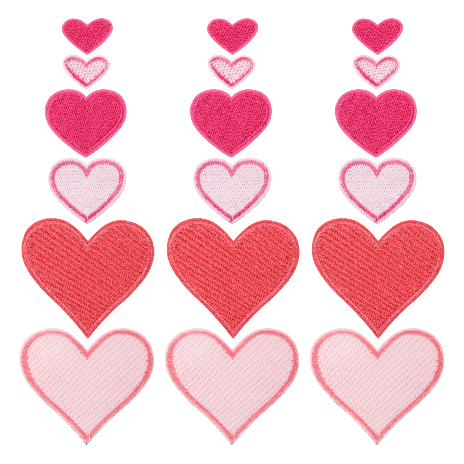 Uxcell Heart Shaped Iron on Patches 2.5/4/7x2/3.5/6.8cm Embroidered Sew ...