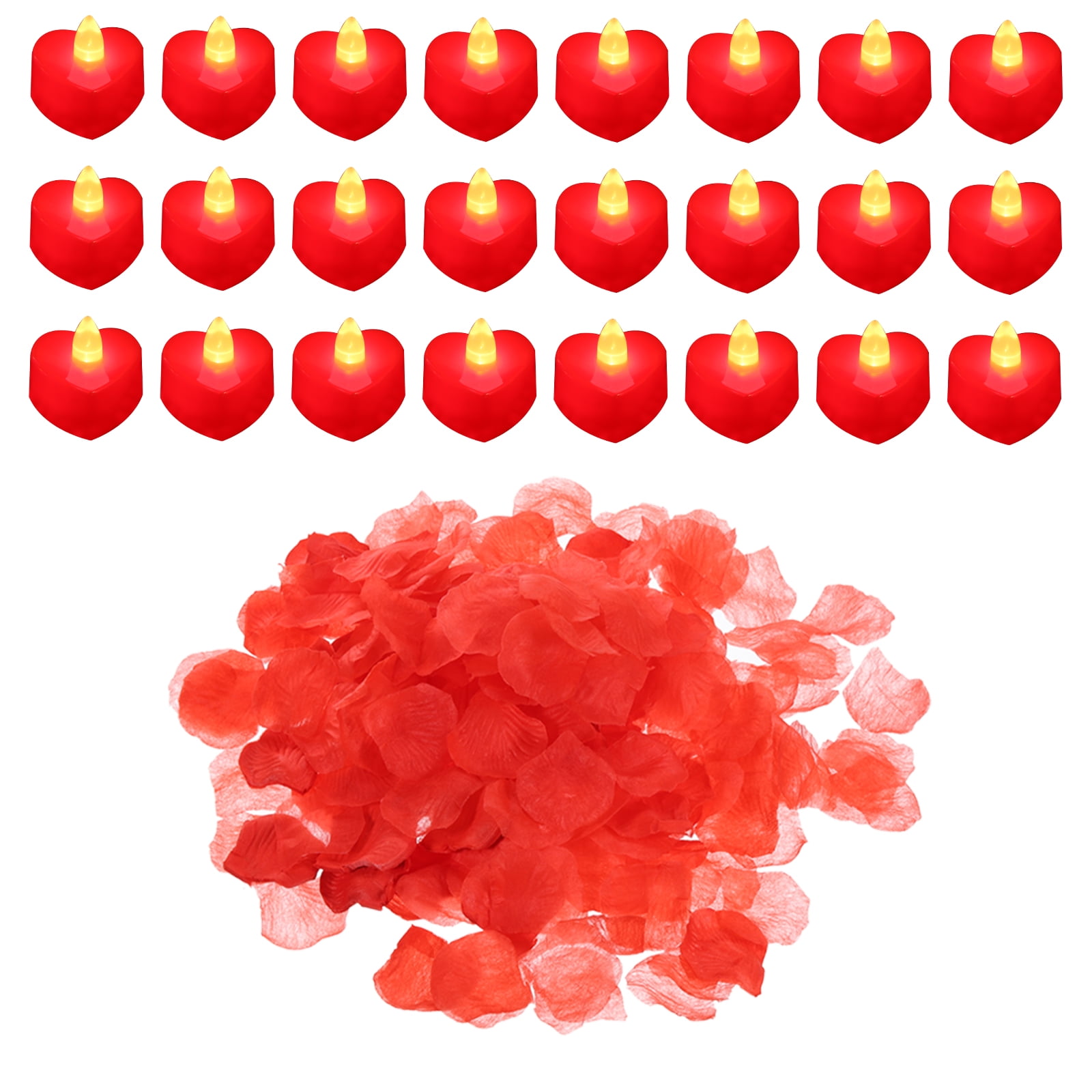 Uxcell Heart Shaped LED Candles Flameless LED Tea Light Candle Red ...