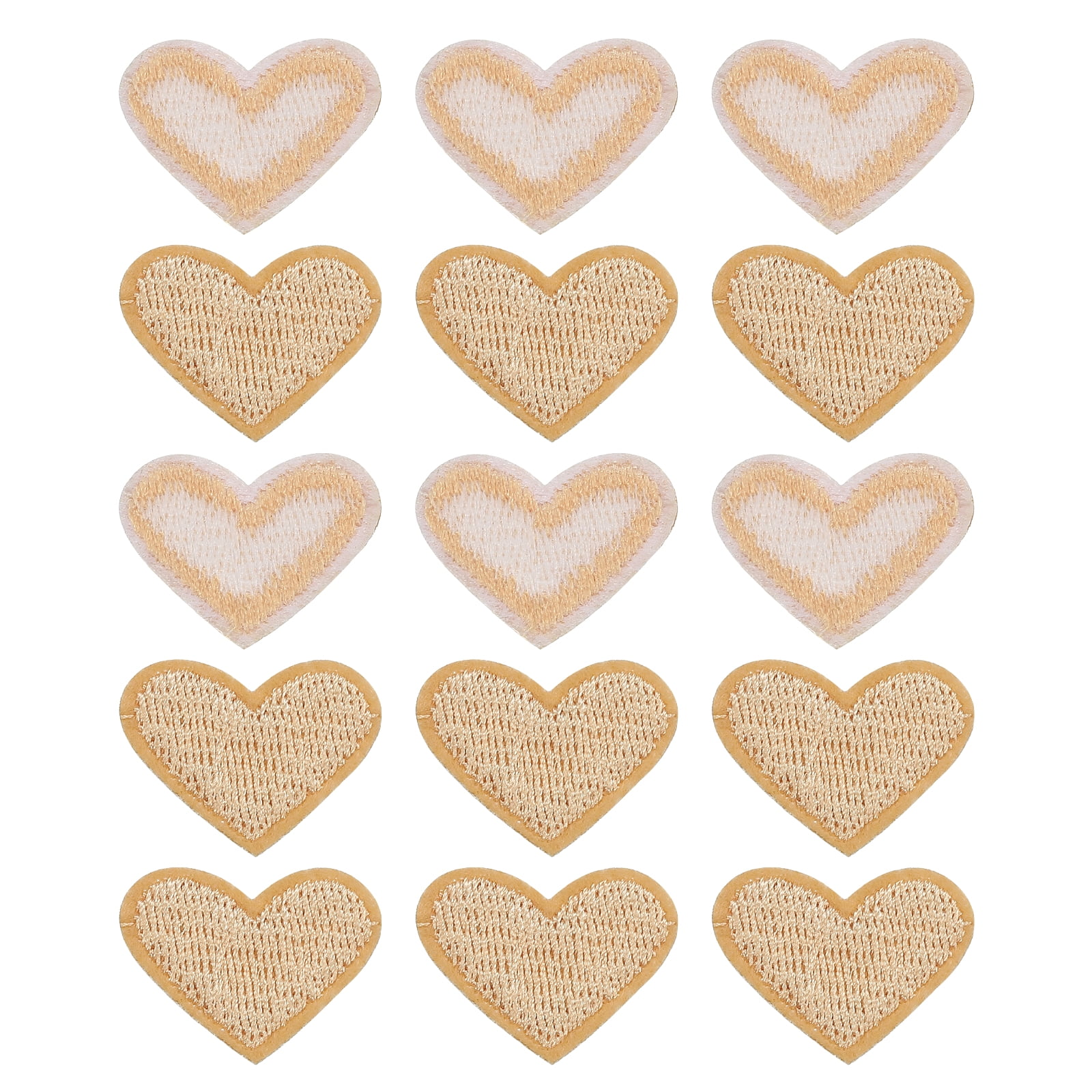 Uxcell Heart Shaped Patches Rose Pink Embroidered Sew on Love Applique ...