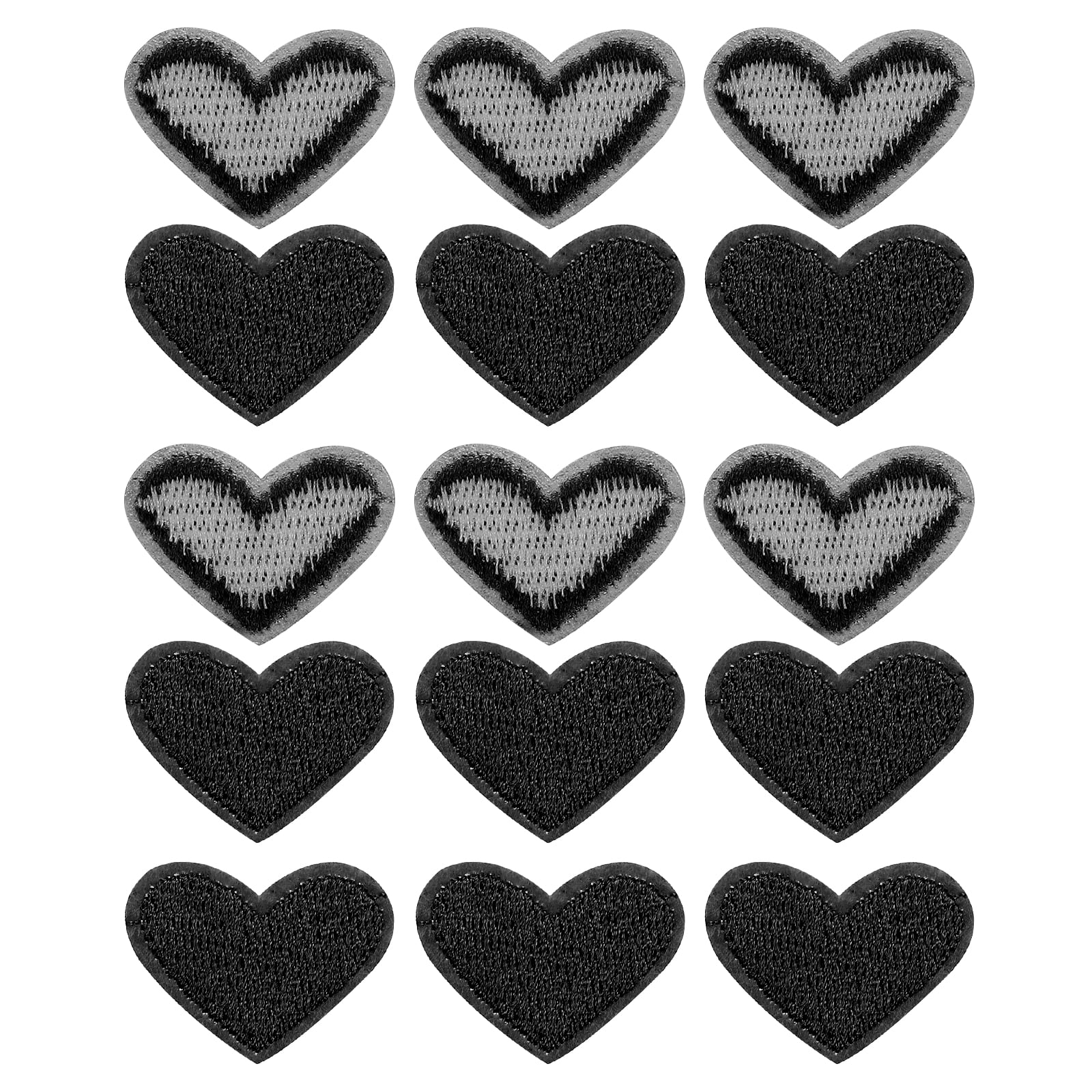 Uxcell Heart Shaped Patches Rose Pink Embroidered Sew on Love Applique ...