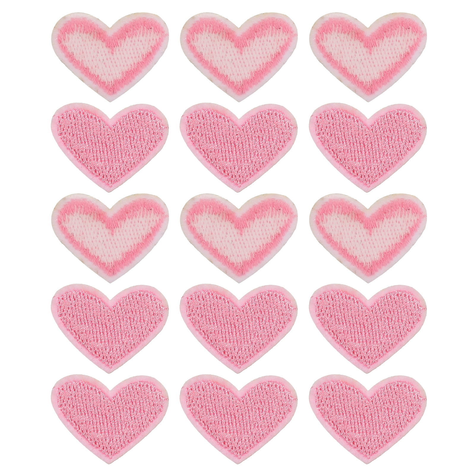 Uxcell Heart Shaped Embroidered Patches, Rose Pink, Sew On or Iron On ...