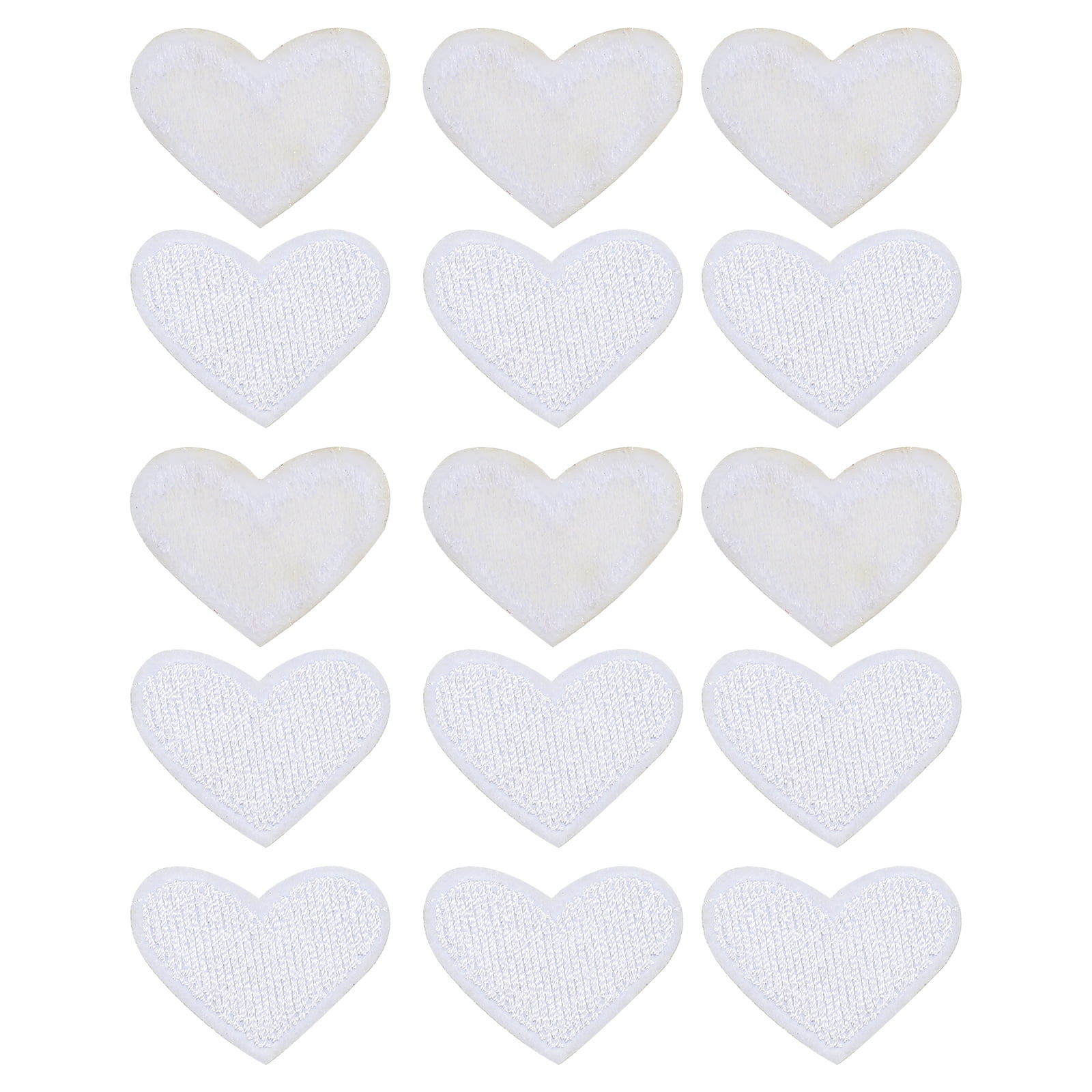 Uxcell Heart Shaped Patches Rose Pink Embroidered Sew on Love Applique ...