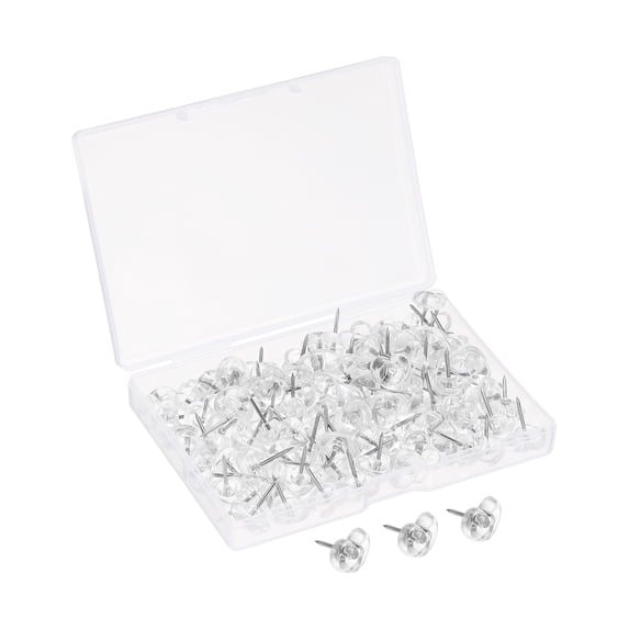 Uxcell Heart Shaped Push Pins Steel Point for Cork Board, Clear 100 ...