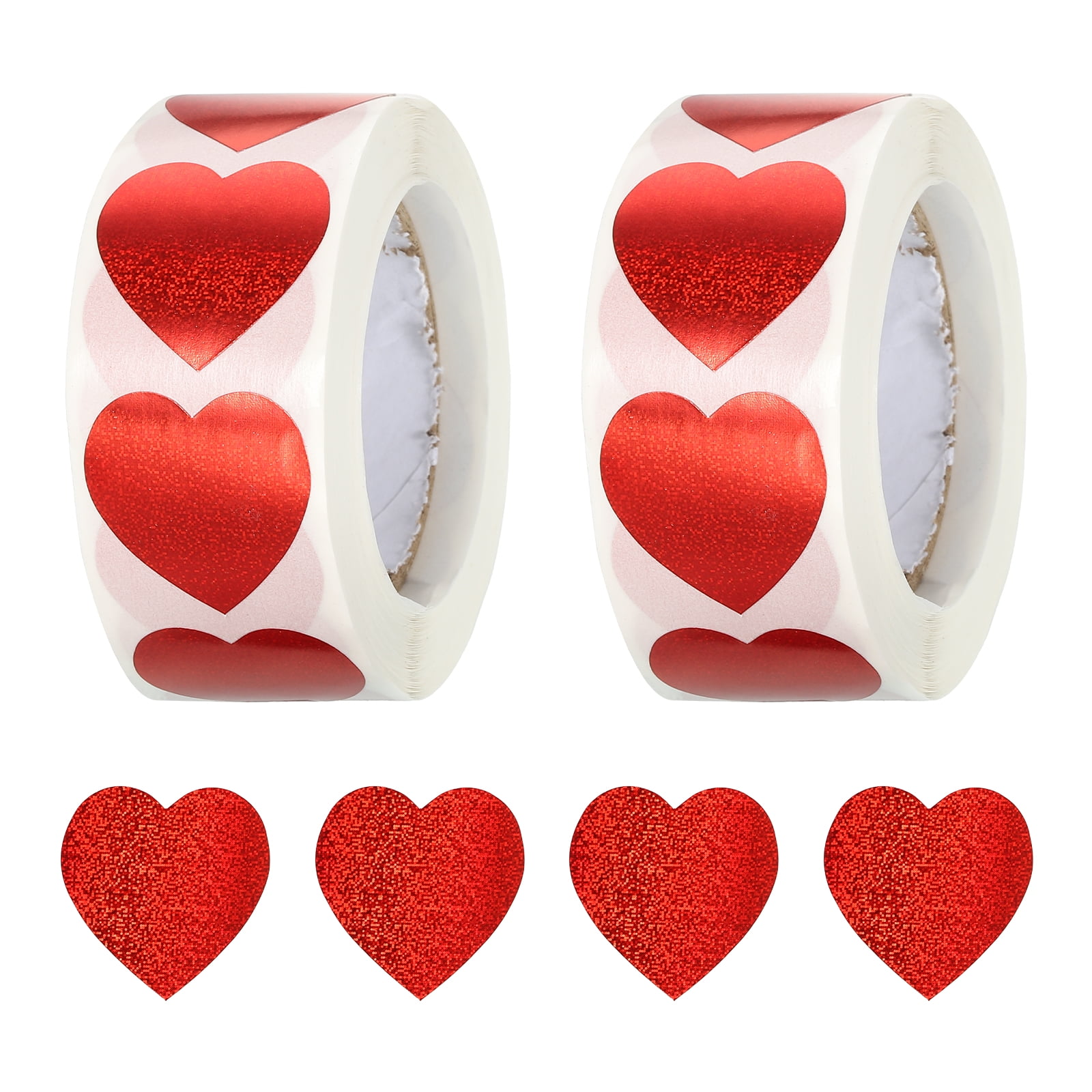 Uxcell Heart Shaped Sticker 1 Inch Self Adhesive Love Sticker Label for ...