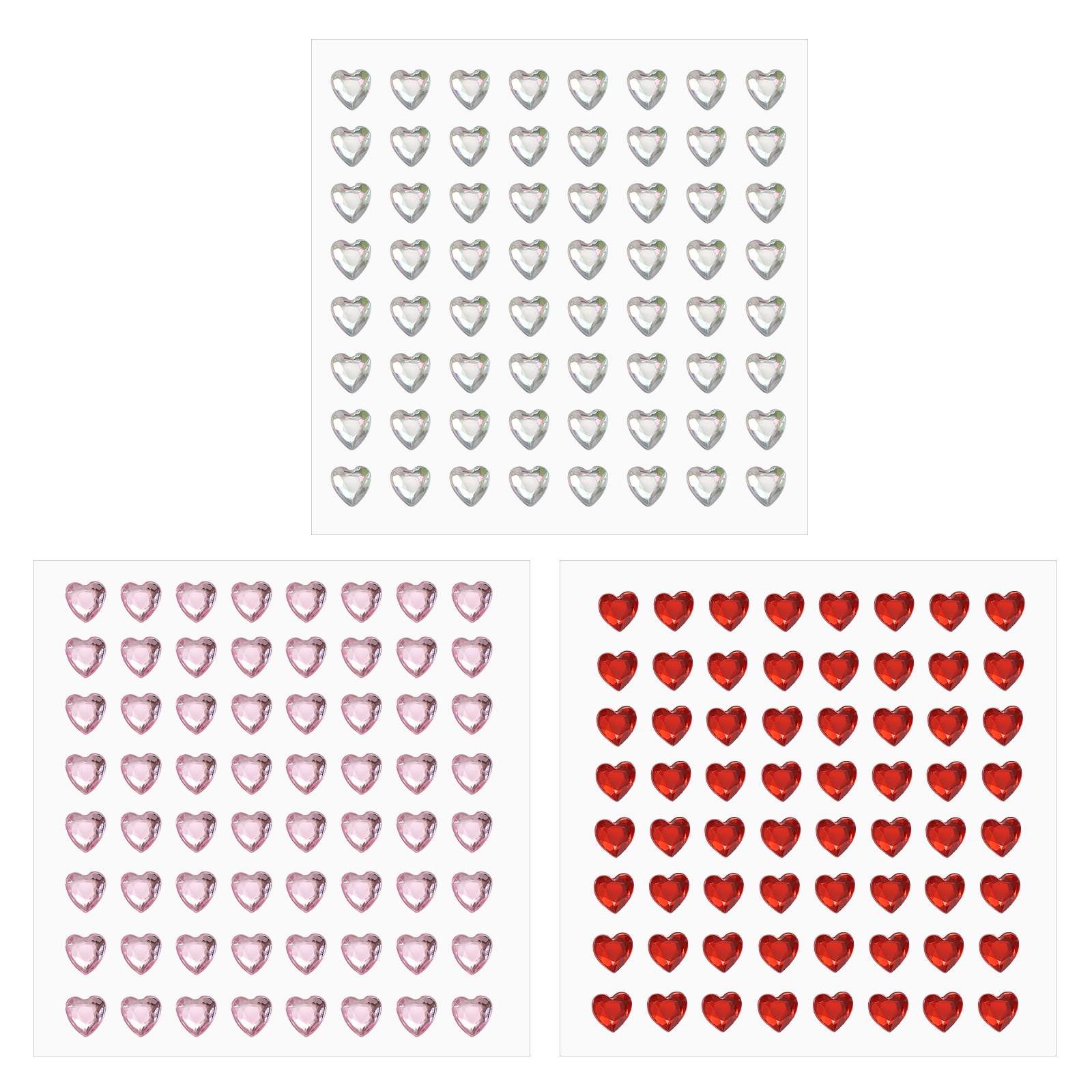 Uxcell Heart Stickers, Self Adhesive Acrylic Heart Rhinestones Jewel ...