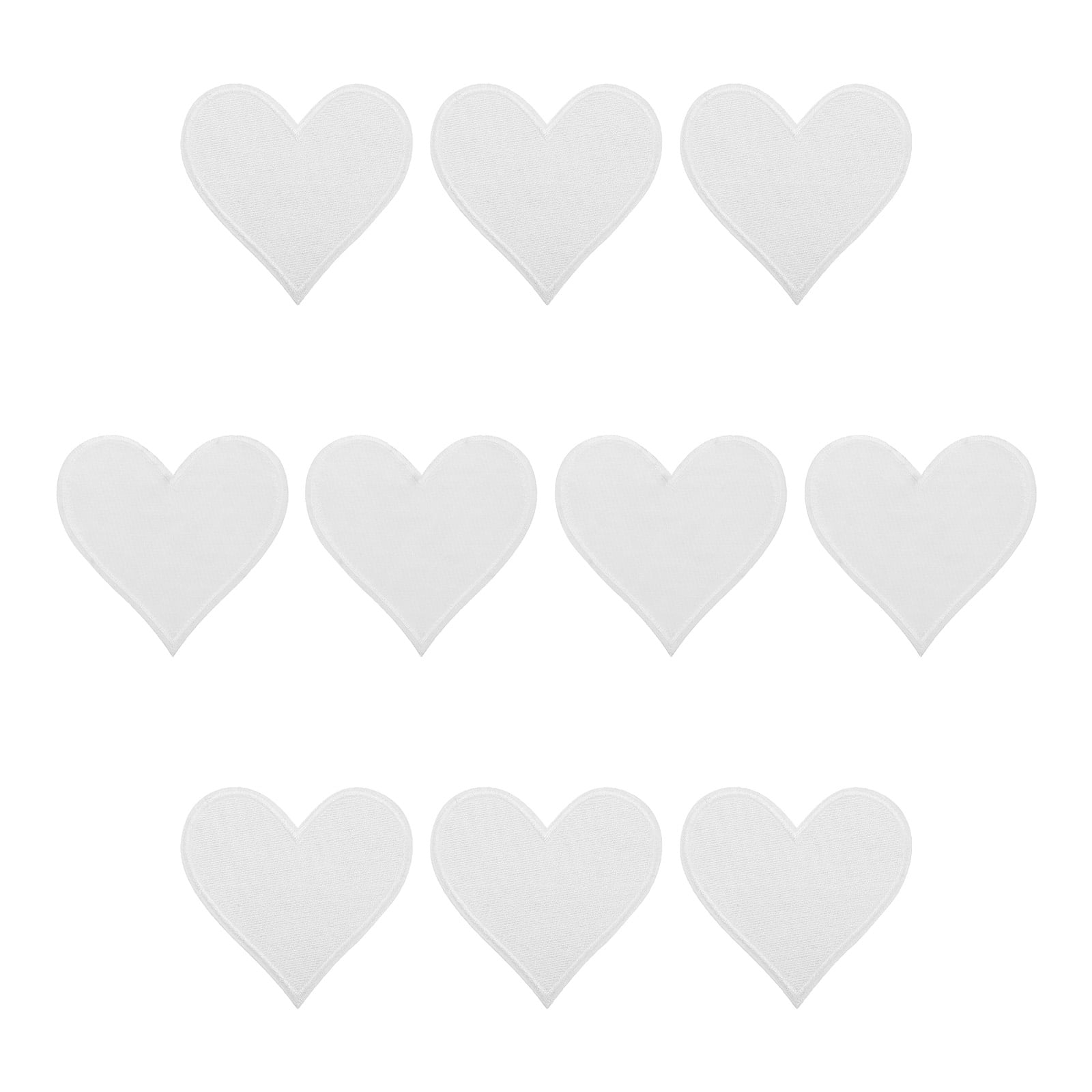 Uxcell Hearts Patches White Iron-On Patch Sew Embroidered Applique 2 ...