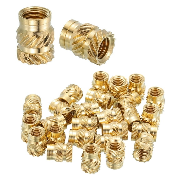 Uxcell Heat Set Threaded Inserts, 18 Pcs M6 x 9mm L x 9mm OD Pure Brass ...