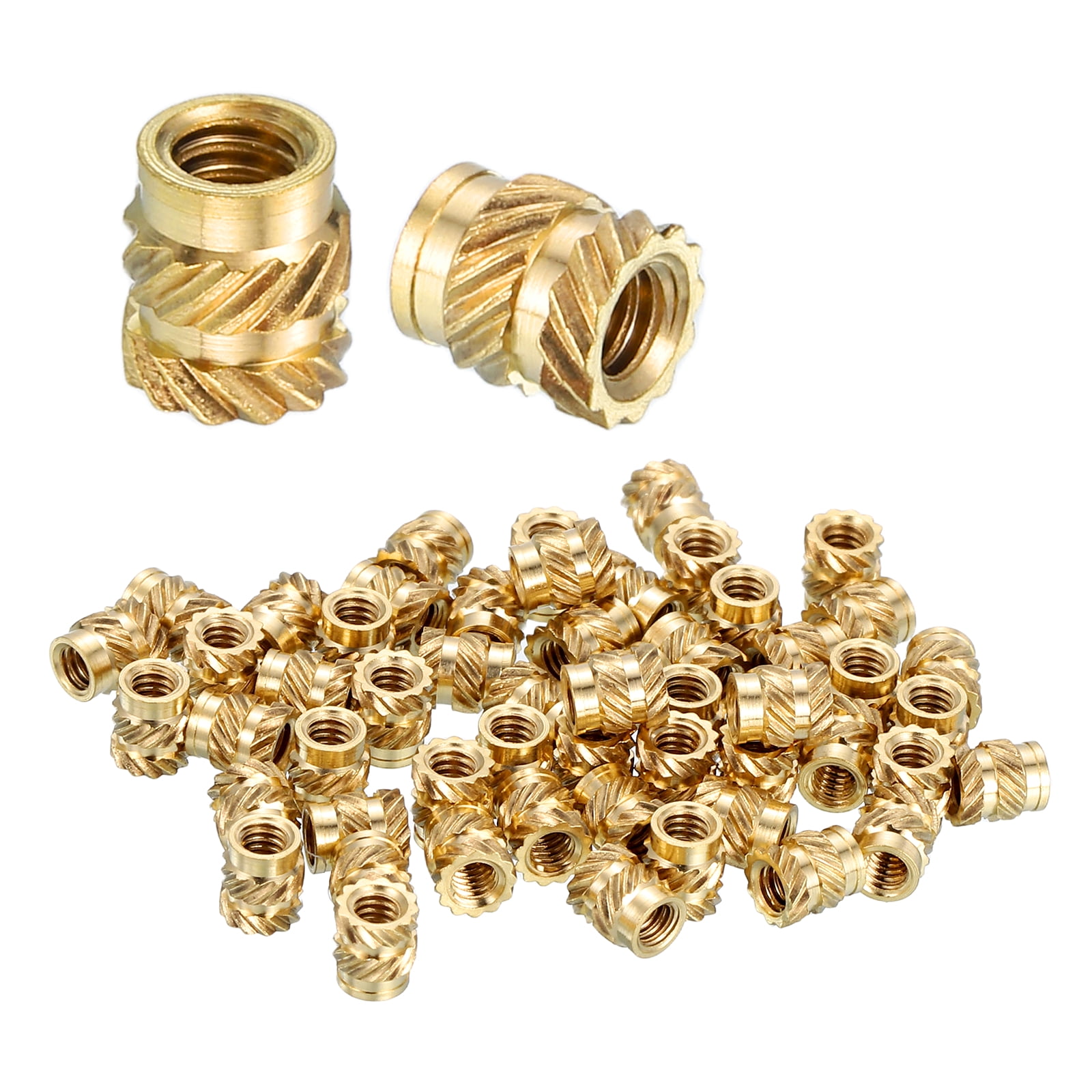 Uxcell Heat Set Threaded Inserts, 60 Pcs #2-56 x 1/8" T x 3.5mm OD Pure ...