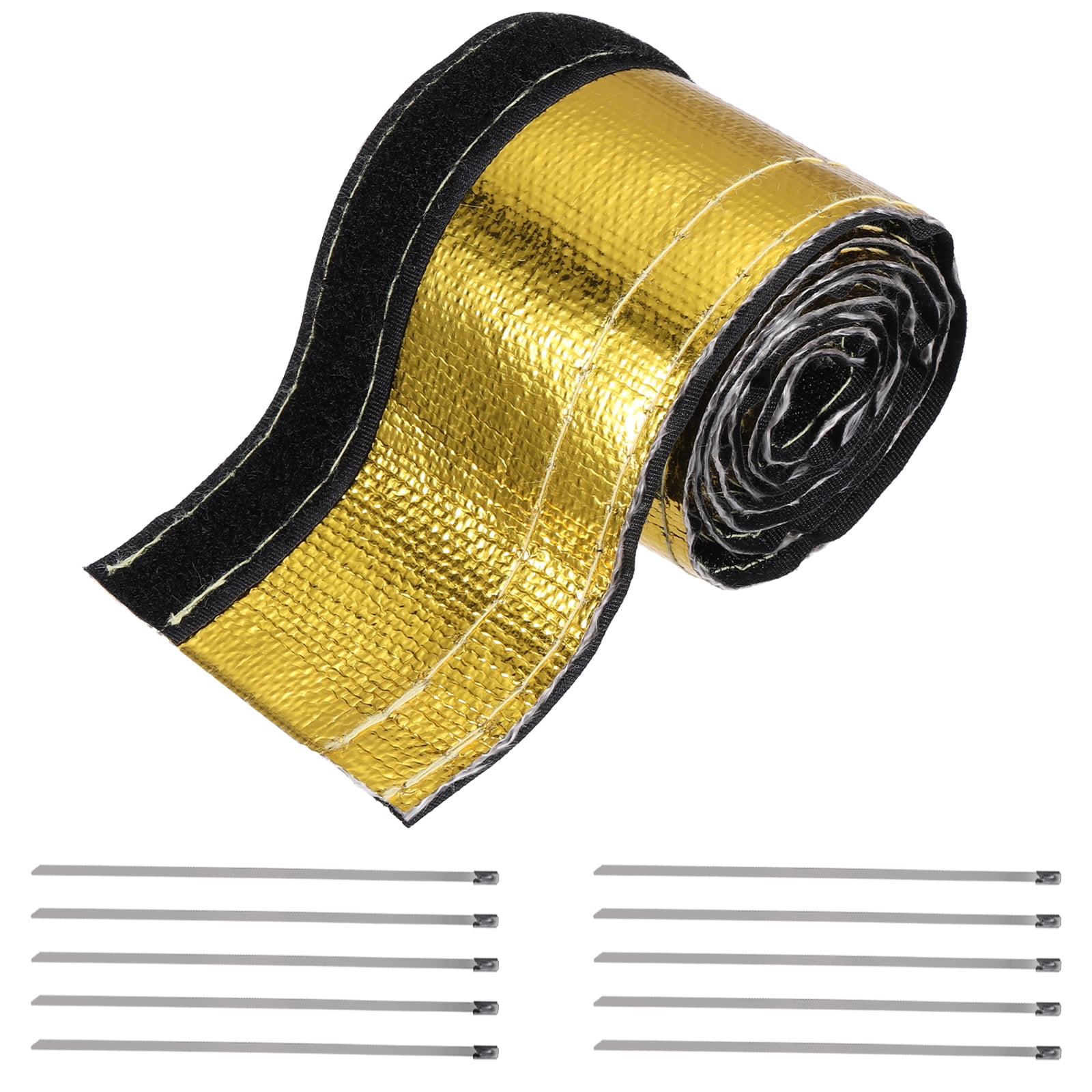 Uxcell Heat Shroud Sleeve Aluminized Gold Sleeving 1/2 Inch ID x 3.3FT ...