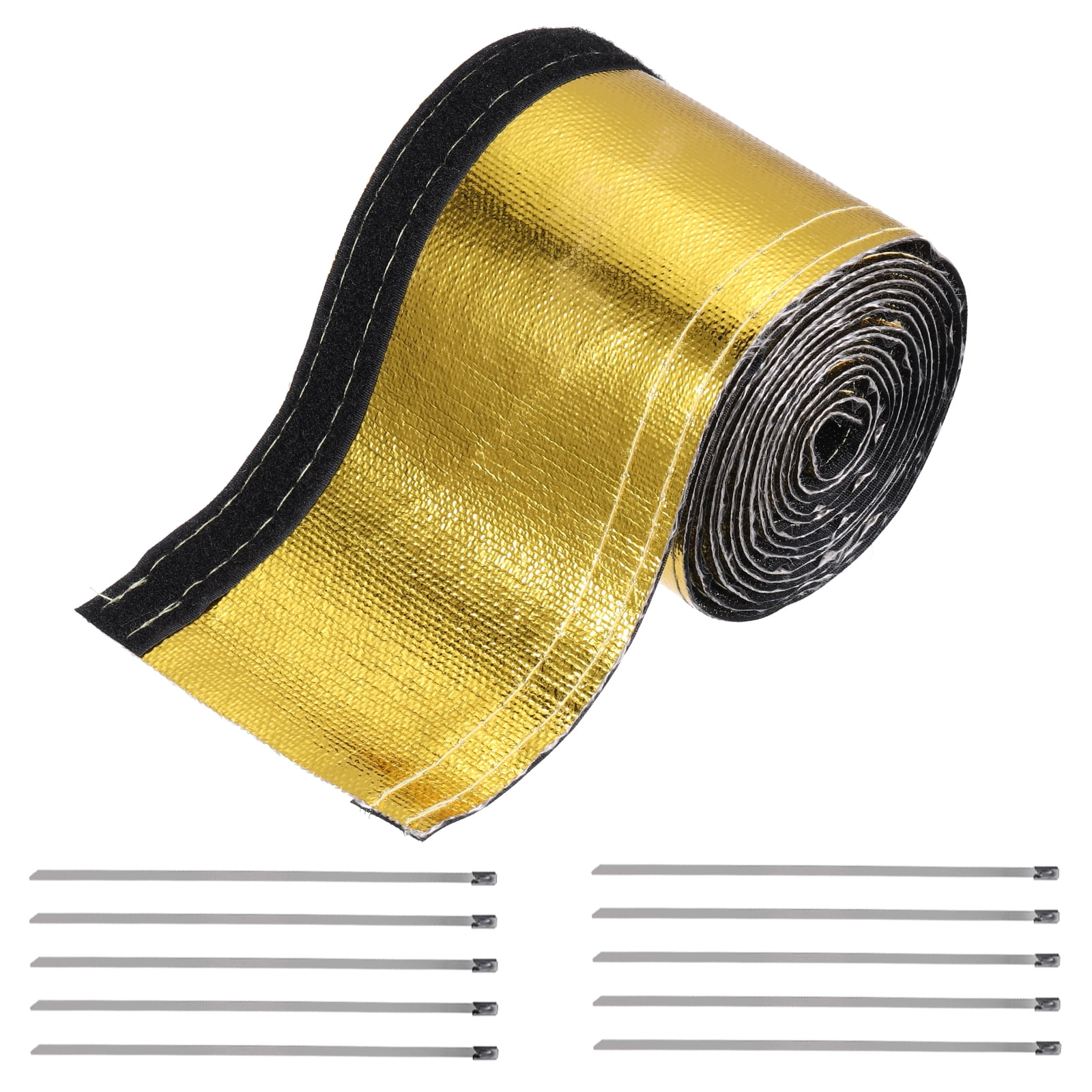 Uxcell Heat Shroud Sleeve Aluminized Gold Sleeving 1 Inch ID x 10FT for ...