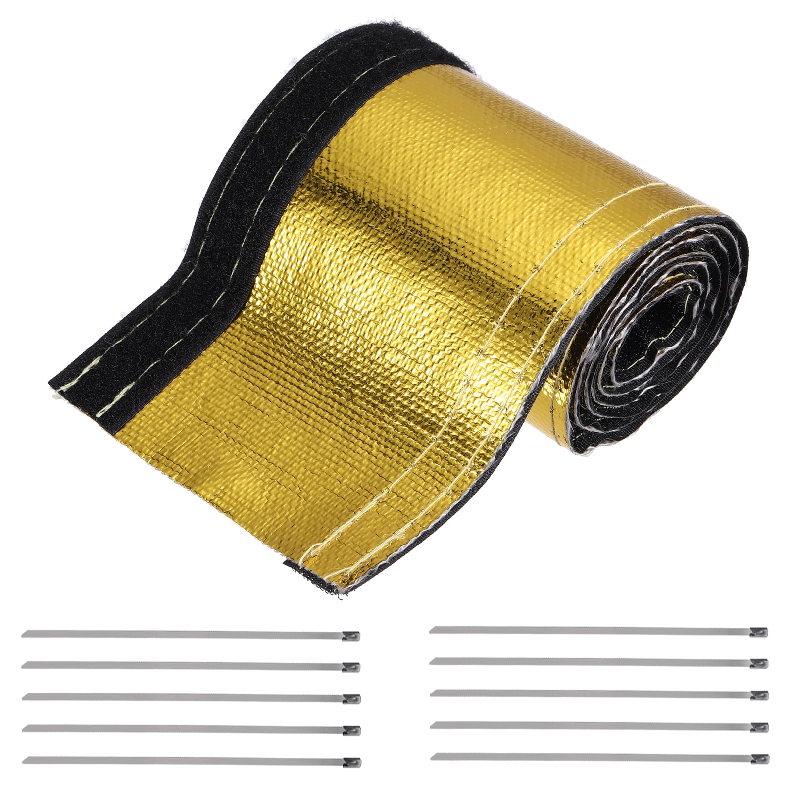 Uxcell Heat Shroud Sleeve Aluminized Gold Sleeving 1 Inch ID x 3.3FT ...