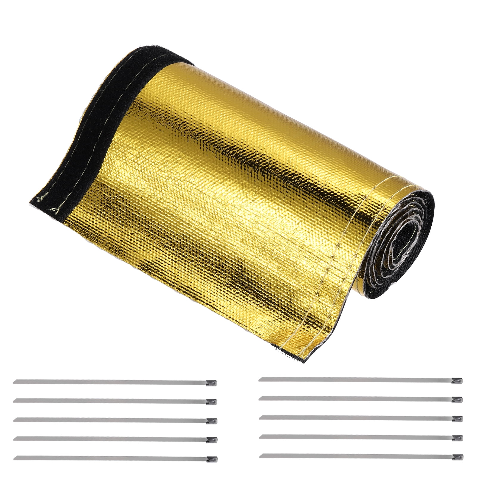 Uxcell Heat Shroud Sleeve Aluminized Gold Sleeving 2.2 Inch ID x 3.3FT ...